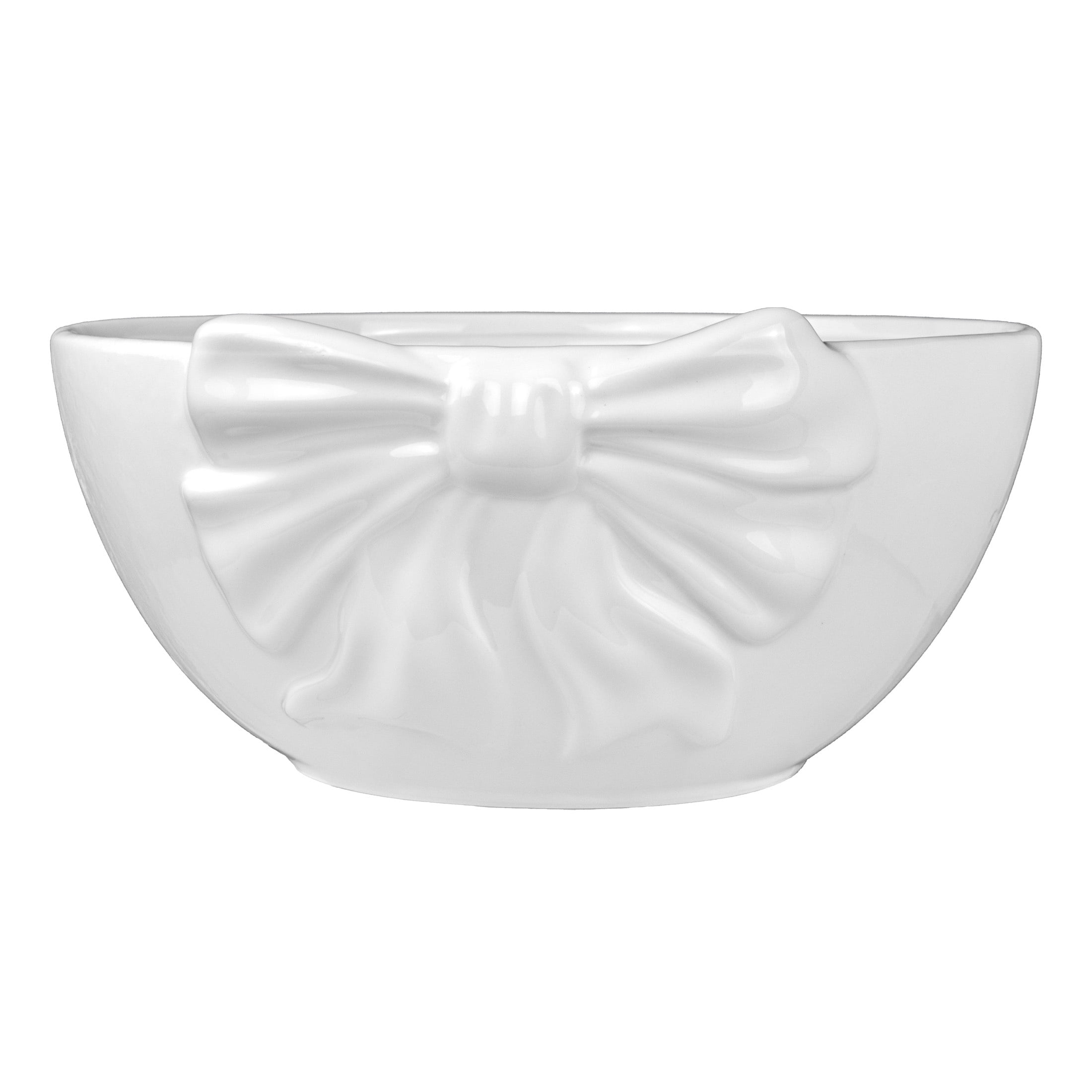 Way to Celebrate 1pk White Ceramic Bow Serving Bowl - Walmart.com