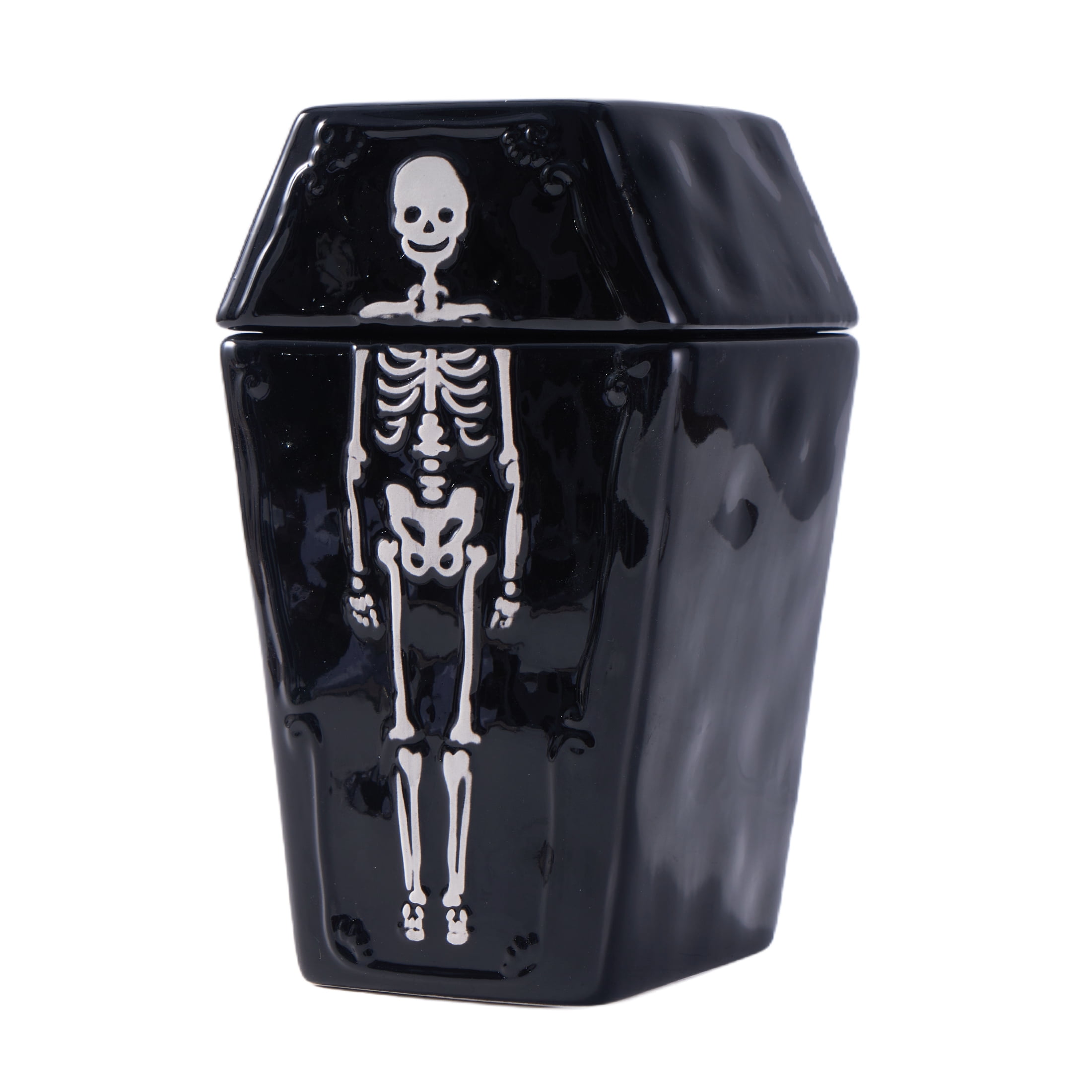 Way to Celebrate Halloween Ceramic Coffin Treat Jar, Food Storage ...