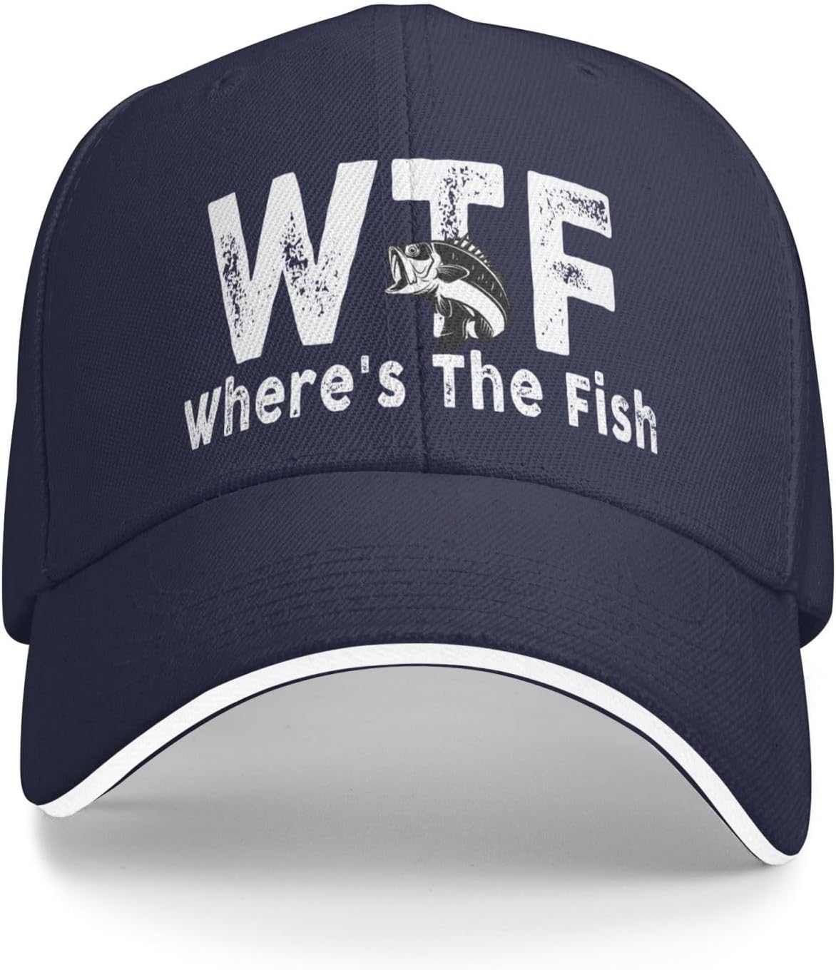 WTF Where's The Fish Hat Men Baseball Cap with Design Caps - Walmart.com