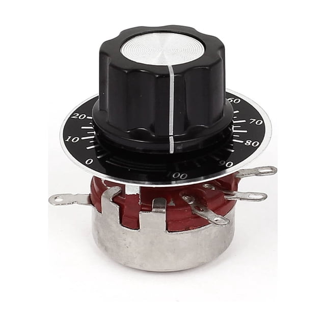 WTH118-1A 2W 10K Ohm Rotary Taper Carbon Film Potentiometer Pots w Dial ...