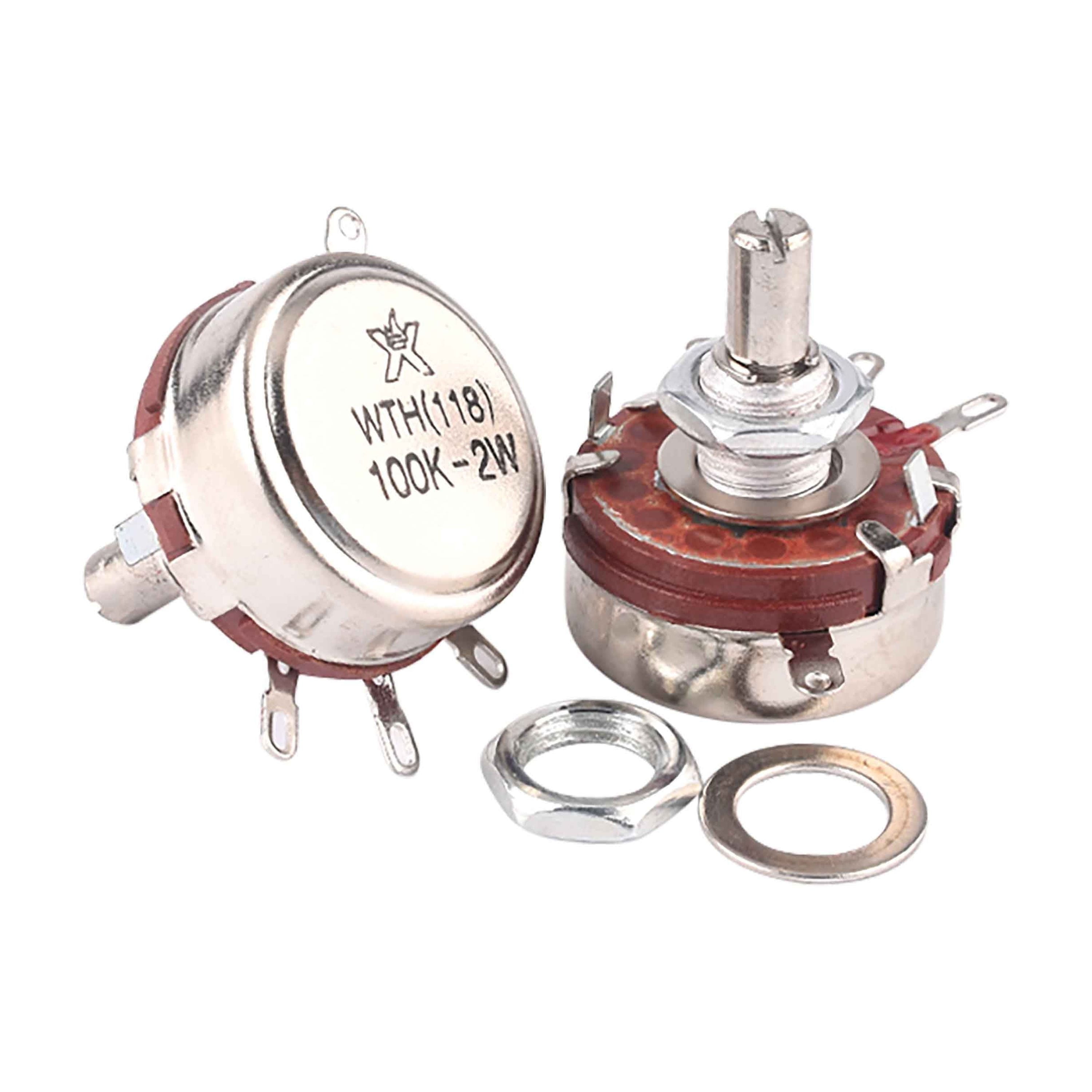 WTH118 2W Single Turn Carbon Film Potentiometer Rotary Wirewound ...