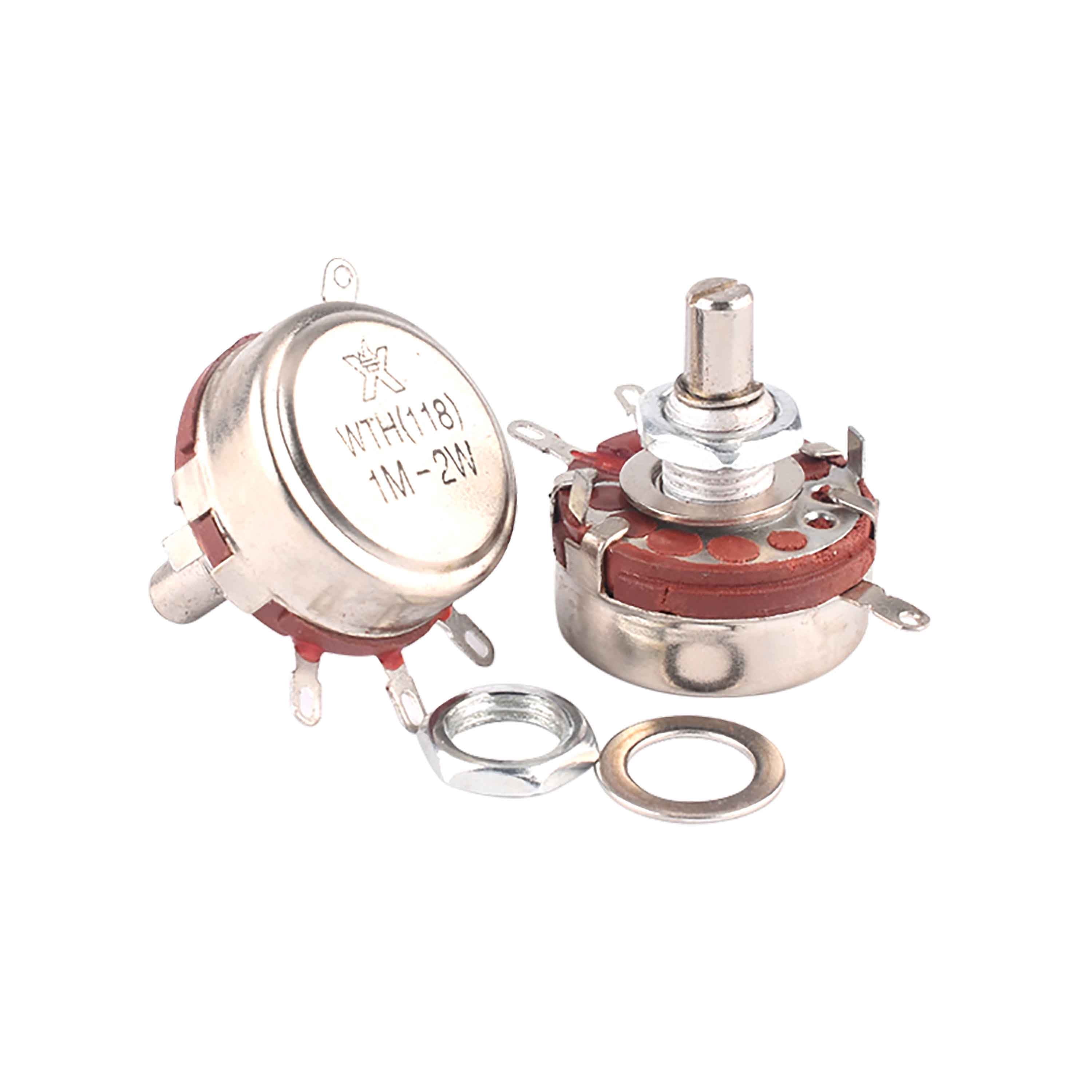 WTH118 2W Single Turn Carbon Film Potentiometer Rotary Wirewound ...