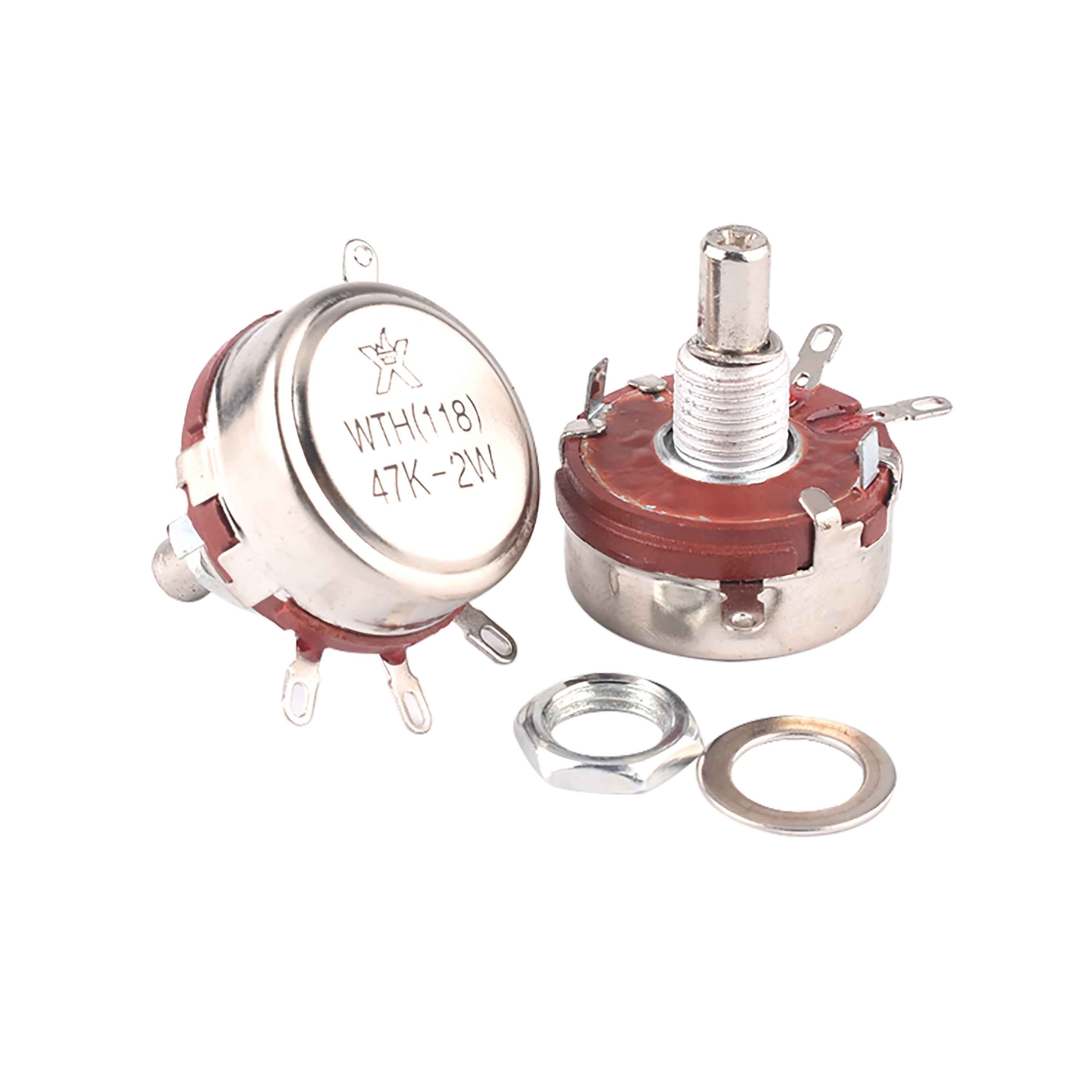 WTH118 2W Single Turn Carbon Film Potentiometer Rotary Wirewound ...