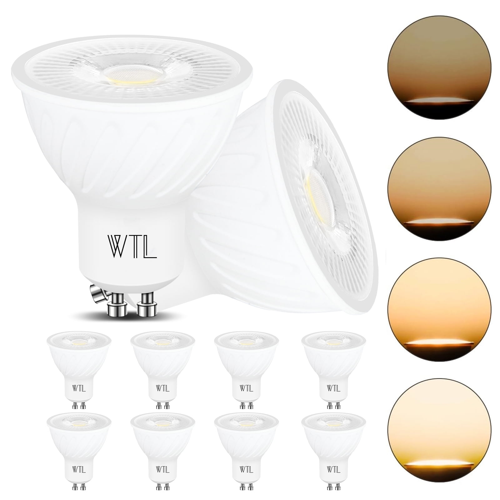 WTL GU10 LED Lamps 7W 3000K Dimmable 600LM LED Bulb Spotlight Warm ...