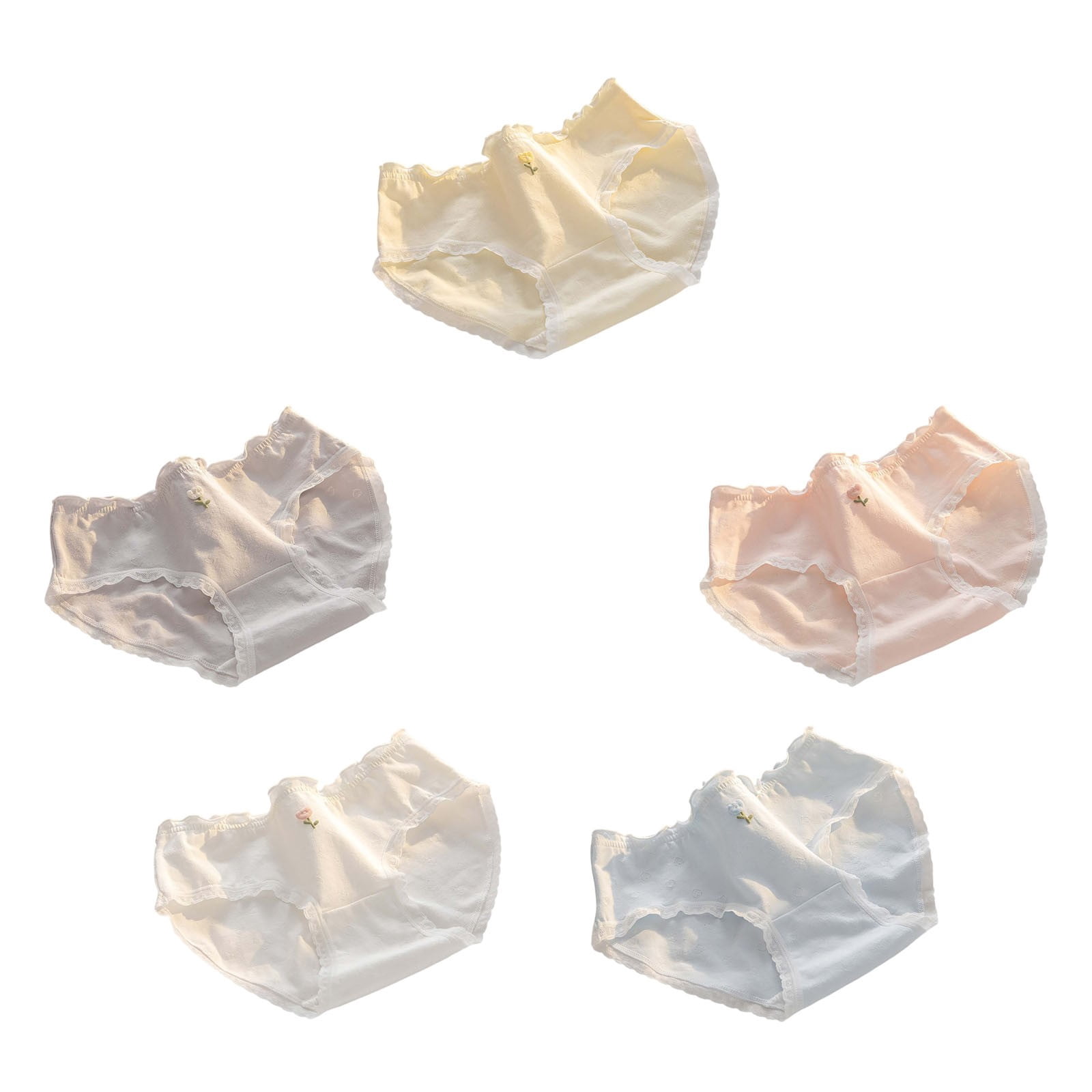 WTOBBY 5-Pack Women's Cheeky Panties, Stretchy Cotton Blend Material ...