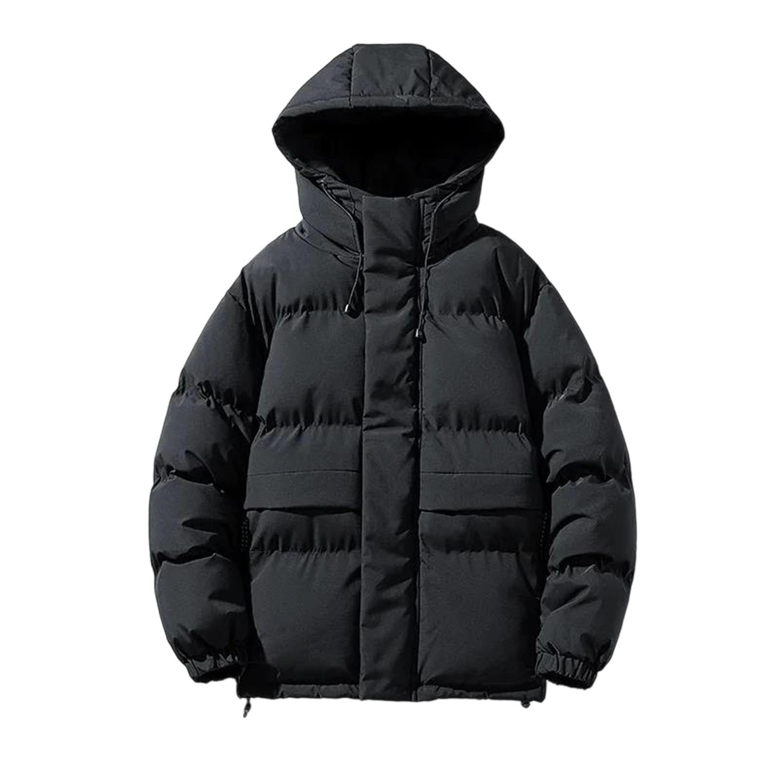 WTOBBY Men's Hooded Parka Coat, Warm Padded Jacket, Trendy Loose Fit ...