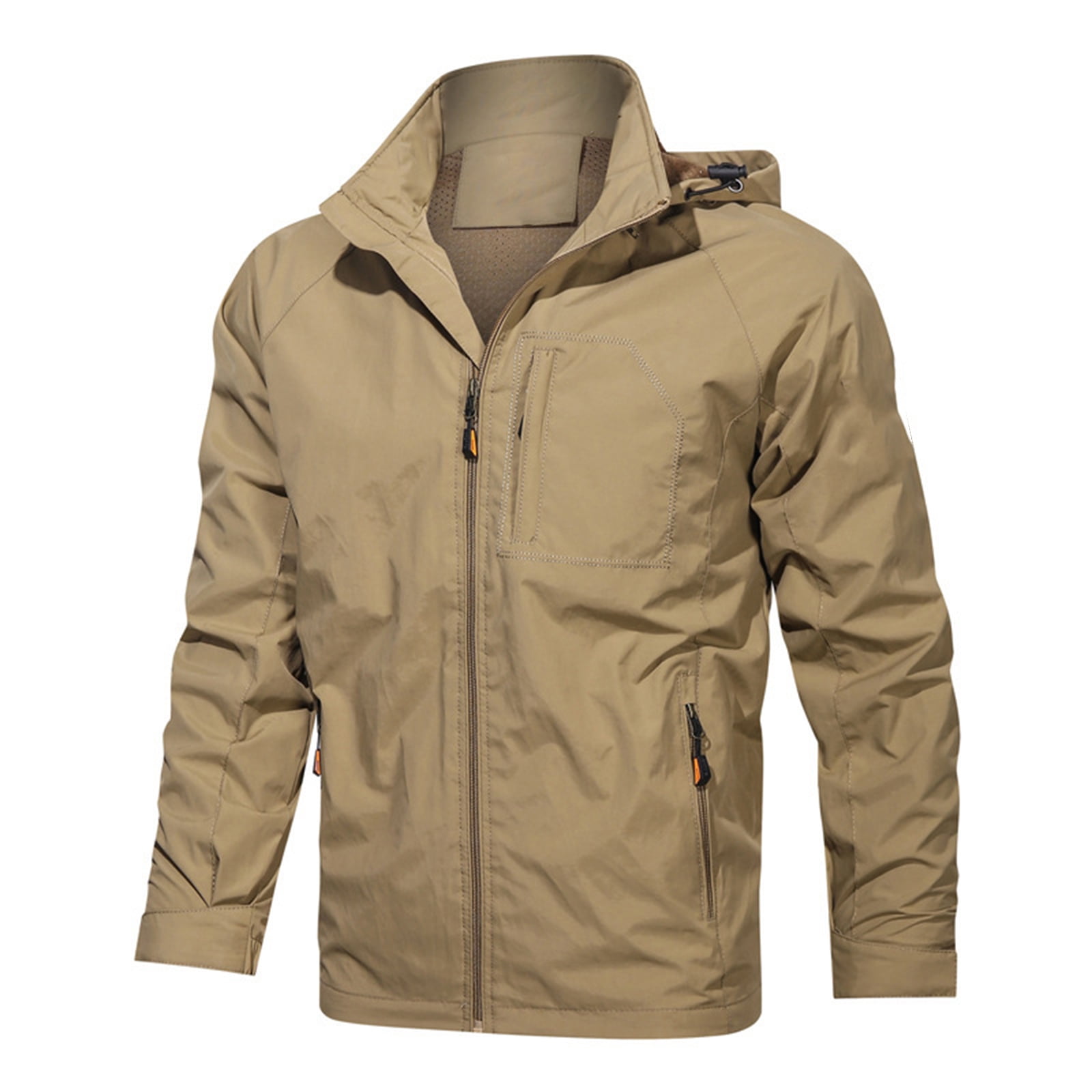 WTOBBY Men's Lightweight Breathable Rain Jacket, Waterproof Windproof ...