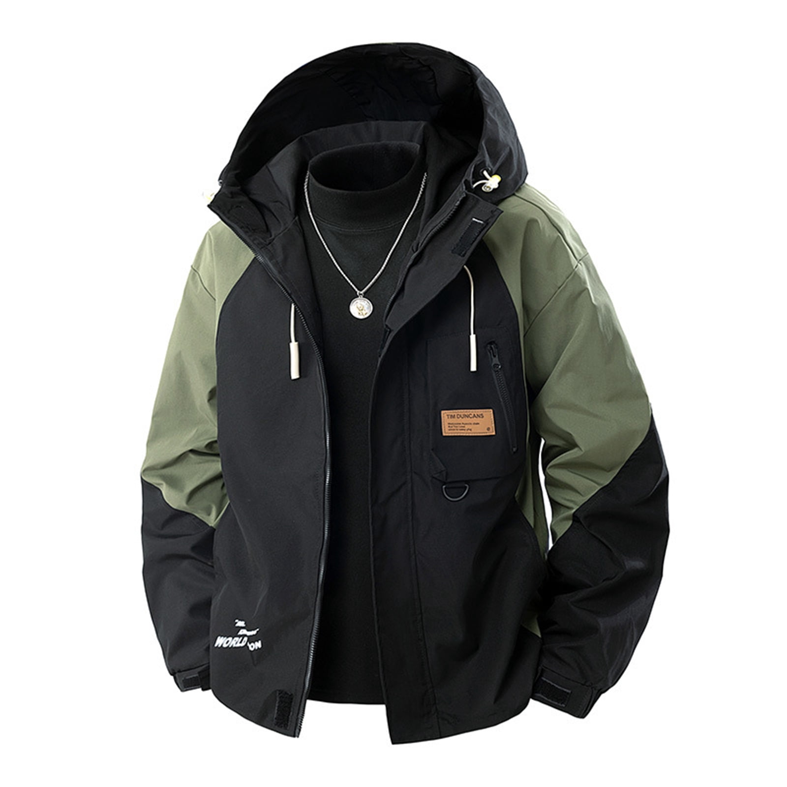 WTOBBY Men's Outdoor Work Jacket, Waterproof Windbreaker with Multiple ...