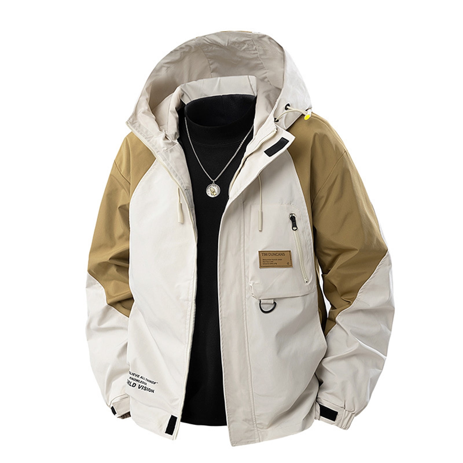 WTOBBY Men's Outdoor Work Jacket, Waterproof Windbreaker with Multiple ...