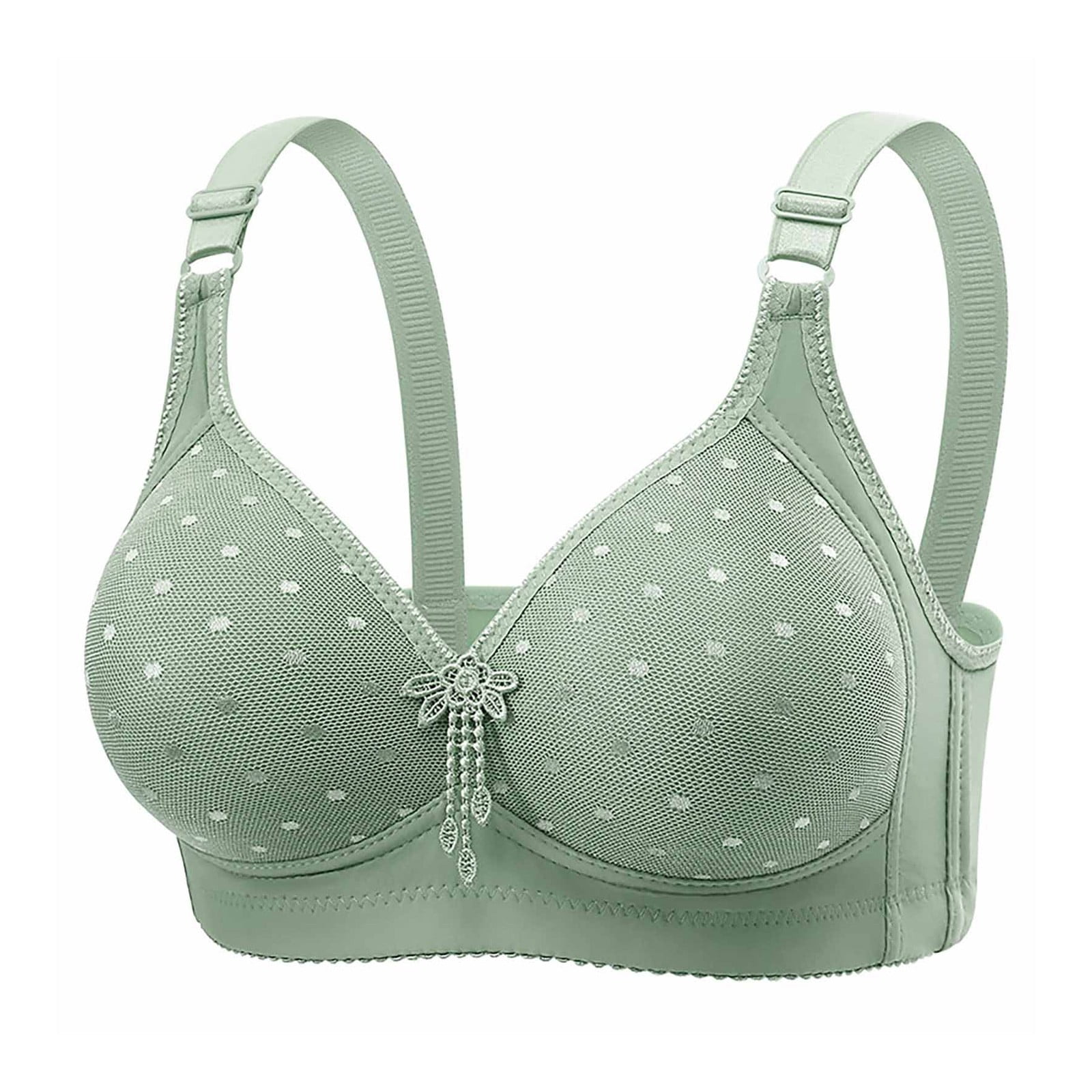 WTOBBY Premium Ladies Wire-Free Full Cup Bra Molded Cups with Floral ...