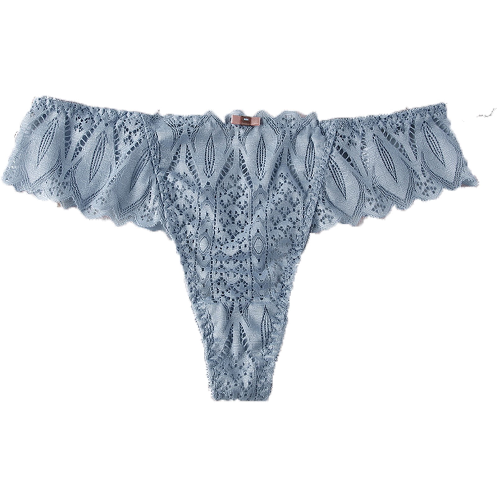 WTOBBY Sheer Lace Low-Rise Women's Underwear, Sexy Hollow-Out Thong ...