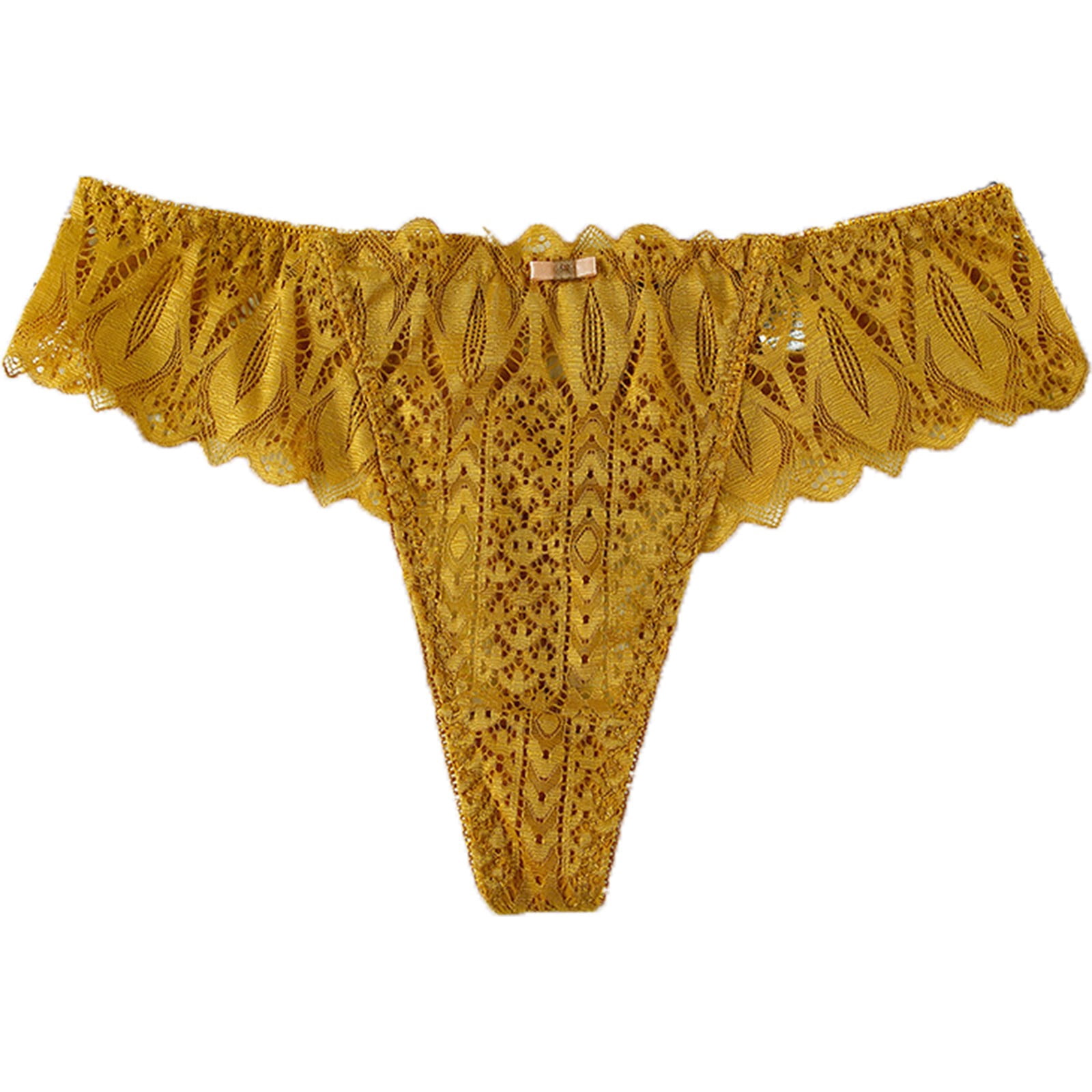 WTOBBY Sheer Lace Low-Rise Women's Underwear, Sexy Hollow-Out Thong ...