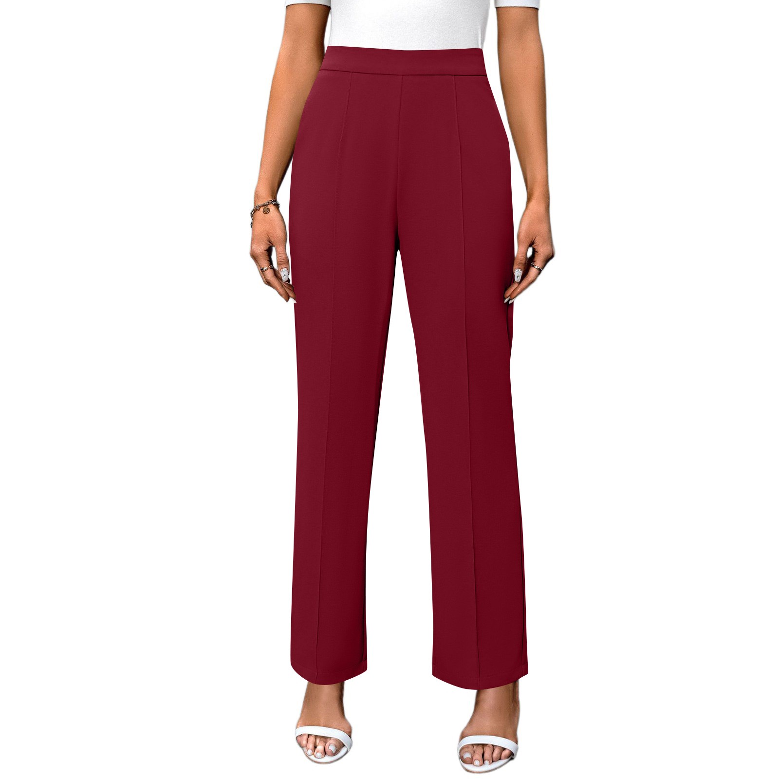 WTOBBY Women's Autumn Ready Straight Leg Dress Pants in Nine Point ...