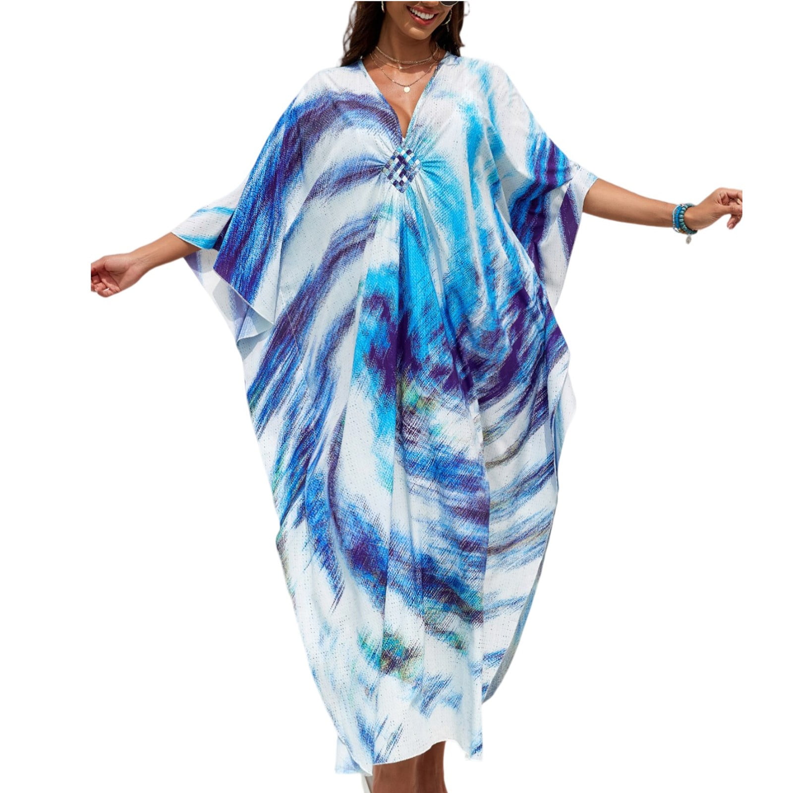 WTOBBY Women's Floral Pool Cover, Colorful Free Size Bikini Beach Dress ...