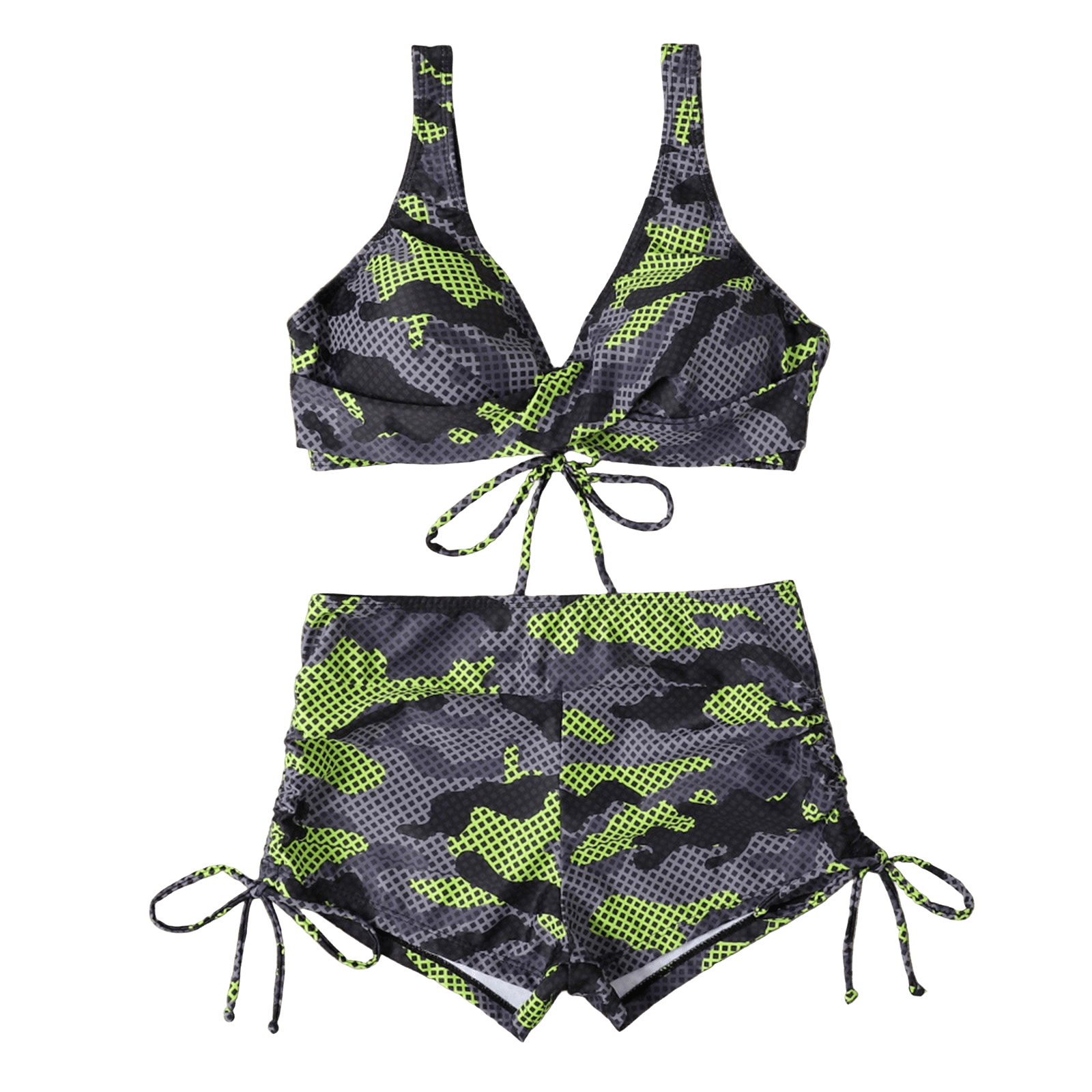 WTOBBY Women's Floral Printed Bikini Set Two-Piece High Waisted ...