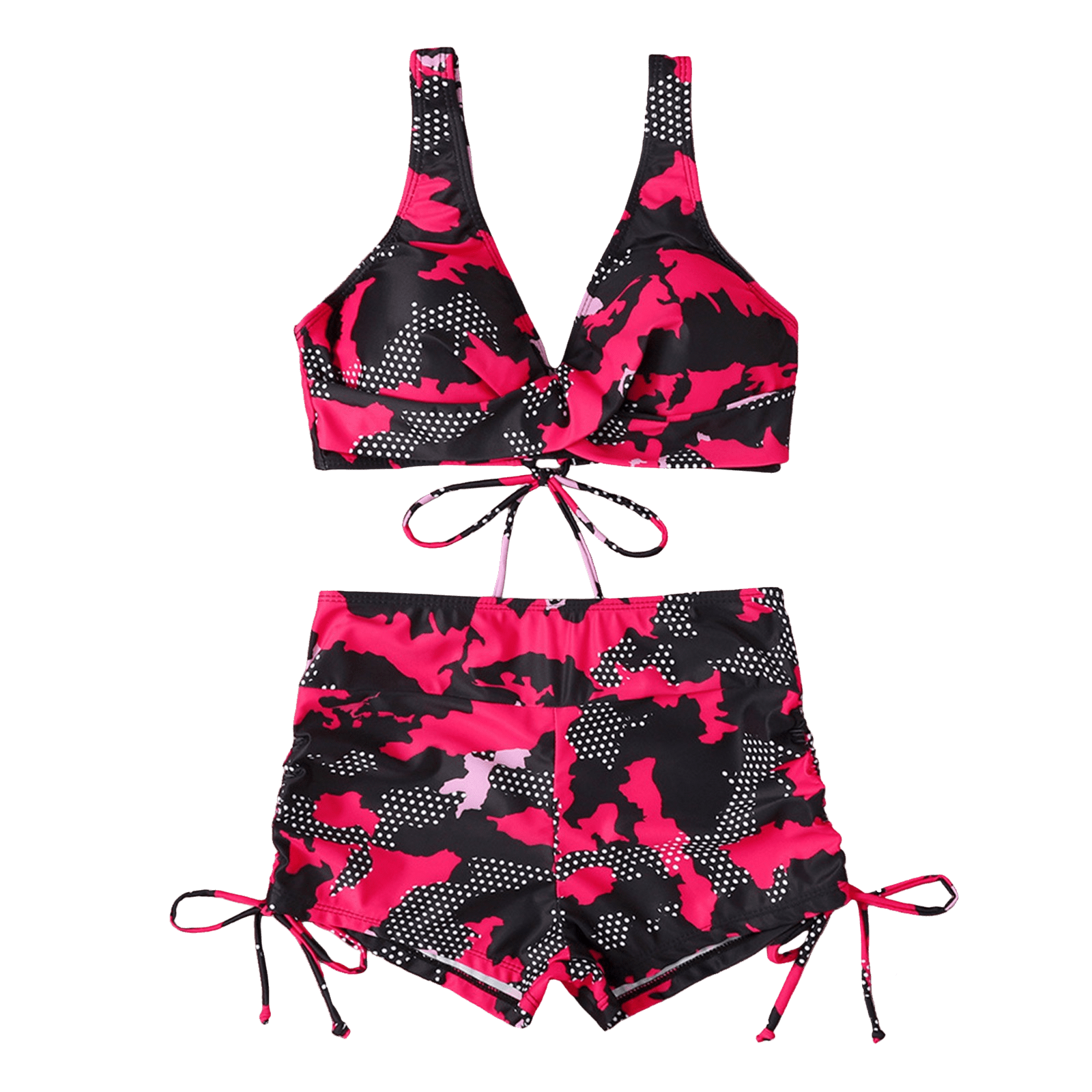 WTOBBY Women's Floral Printed Bikini Set Two-Piece High Waisted ...