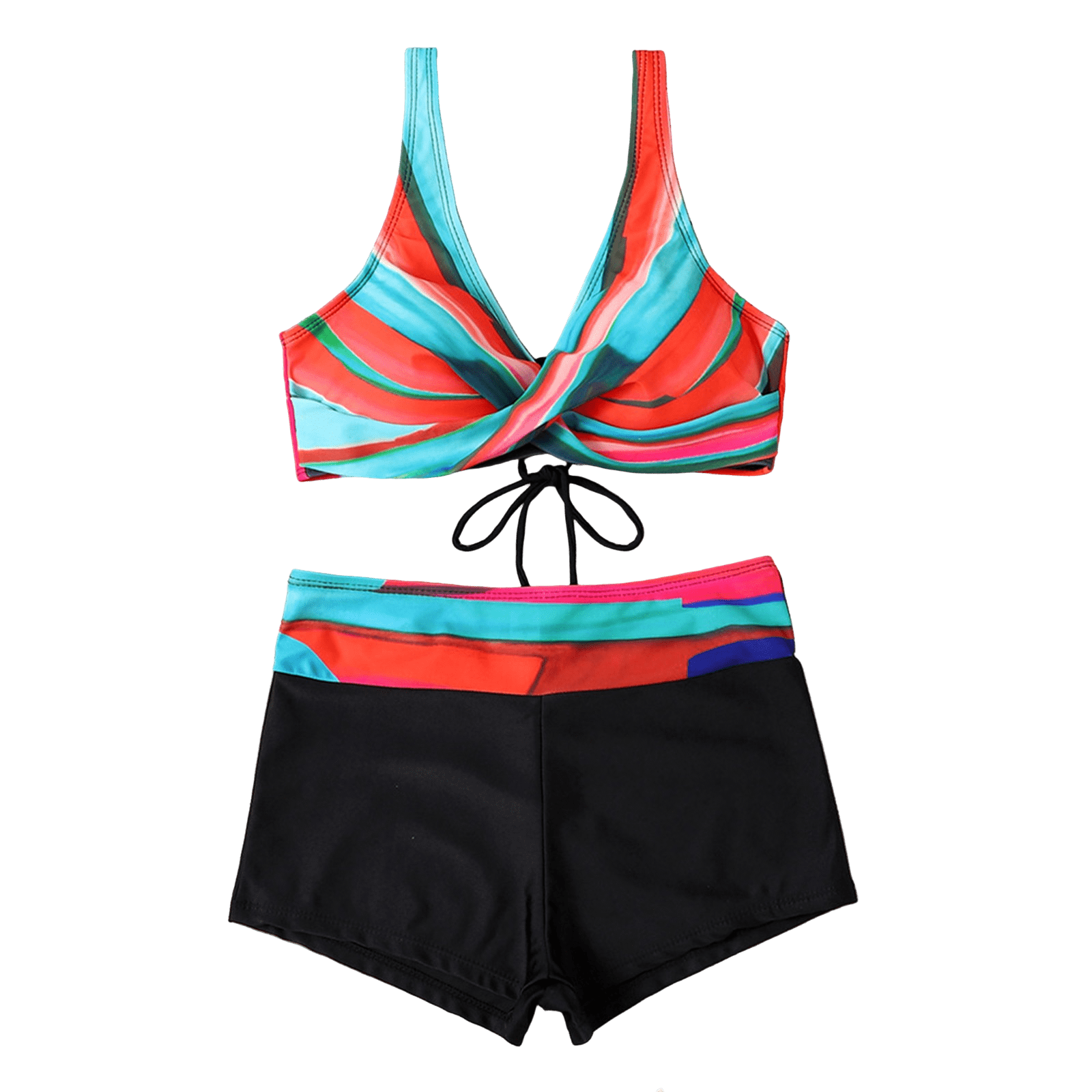 WTOBBY Women's Floral Printed Bikini Set Two-Piece High Waisted ...