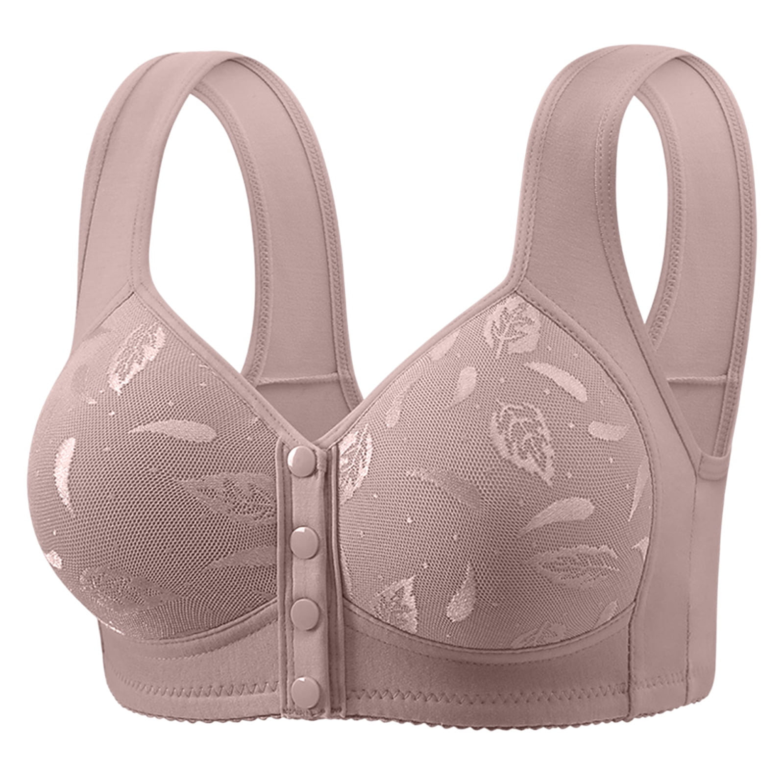 WTOBBY Women's Front Button Wireless Bra with Lace Details and Vest ...