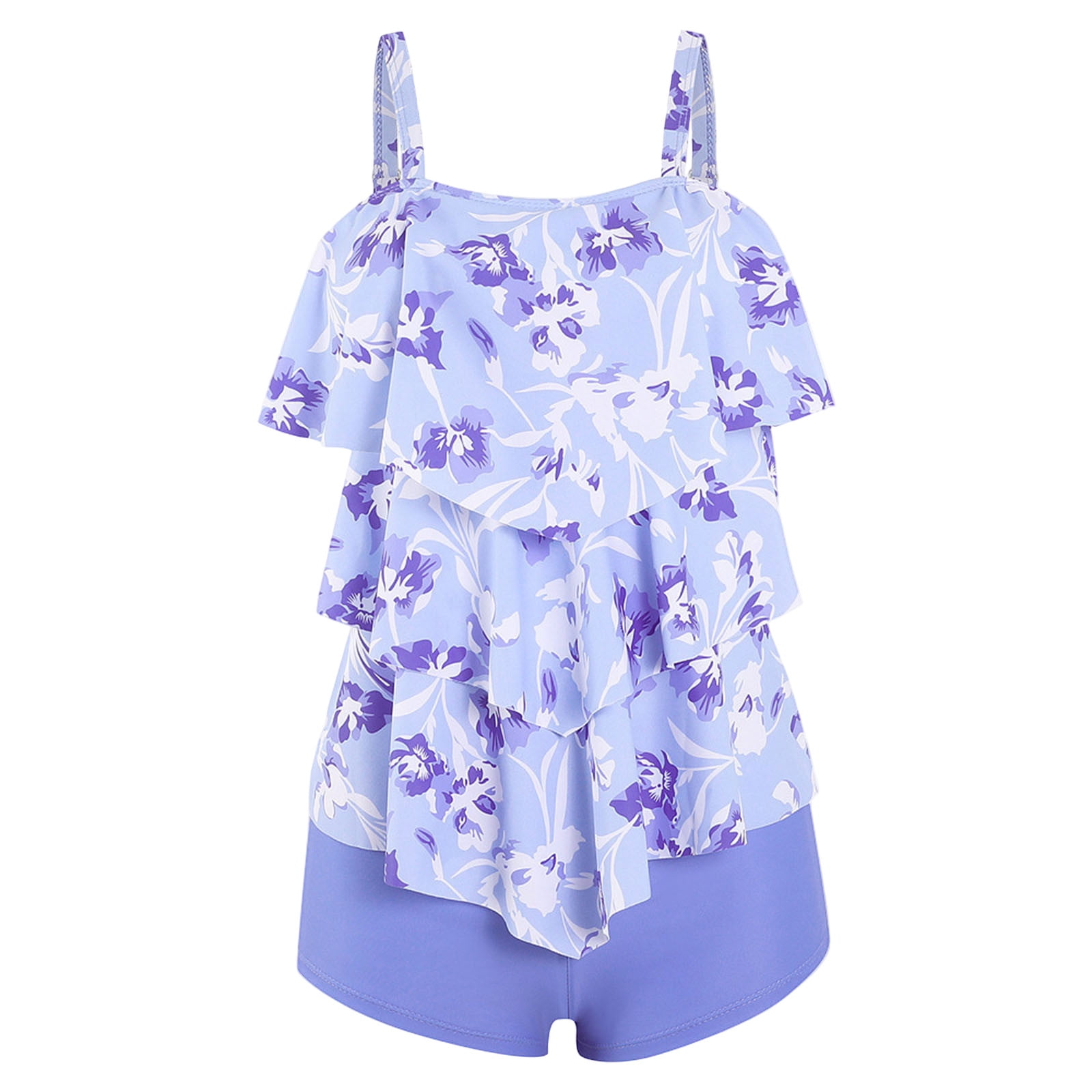 WTOBBY Women's Halter Neck Skirt Swimsuit Two-Piece Bikini Set Sexy High Waisted Printed ...