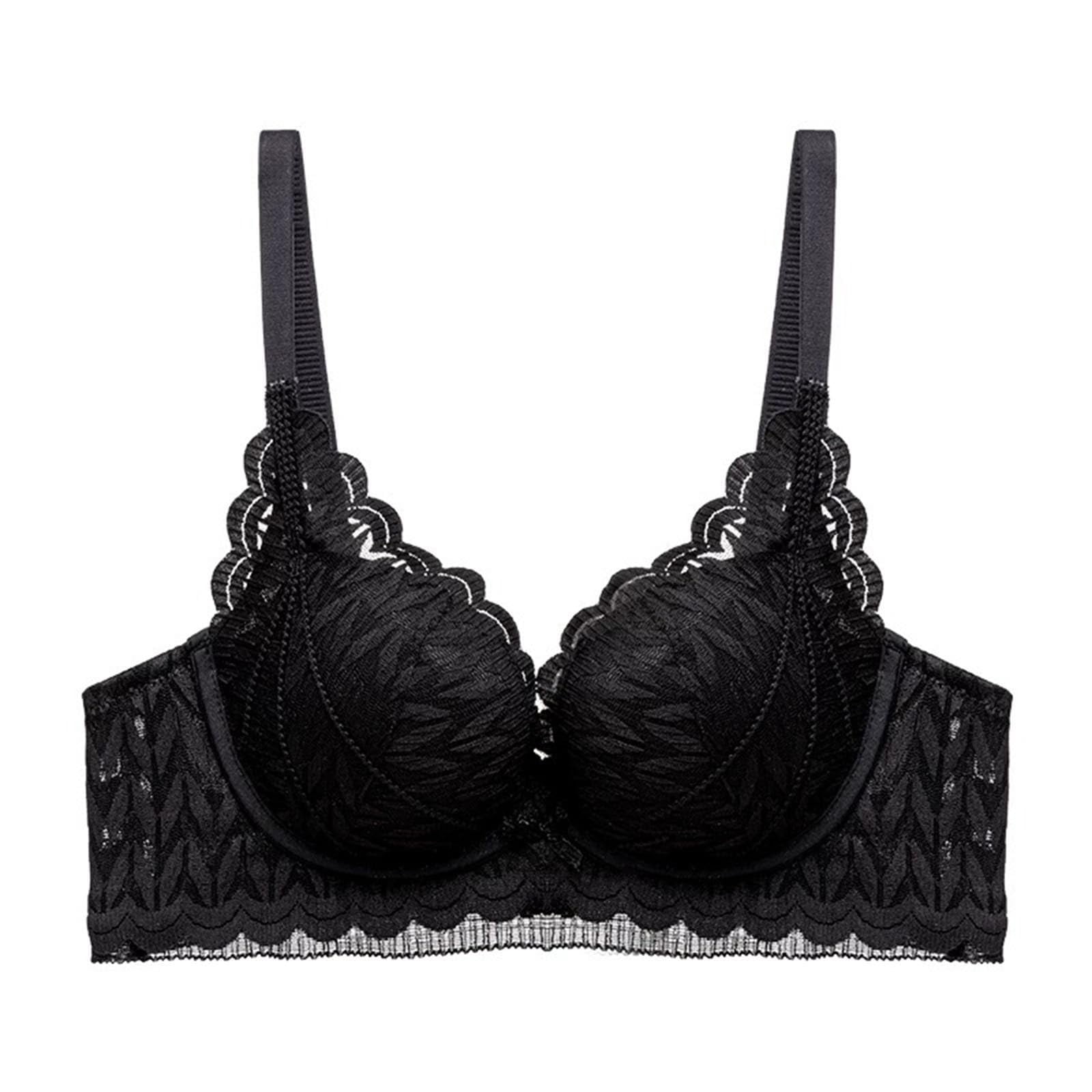 WTOBBY Women's Lace Wireless Bra with Gathered Cups for Natural Lift ...