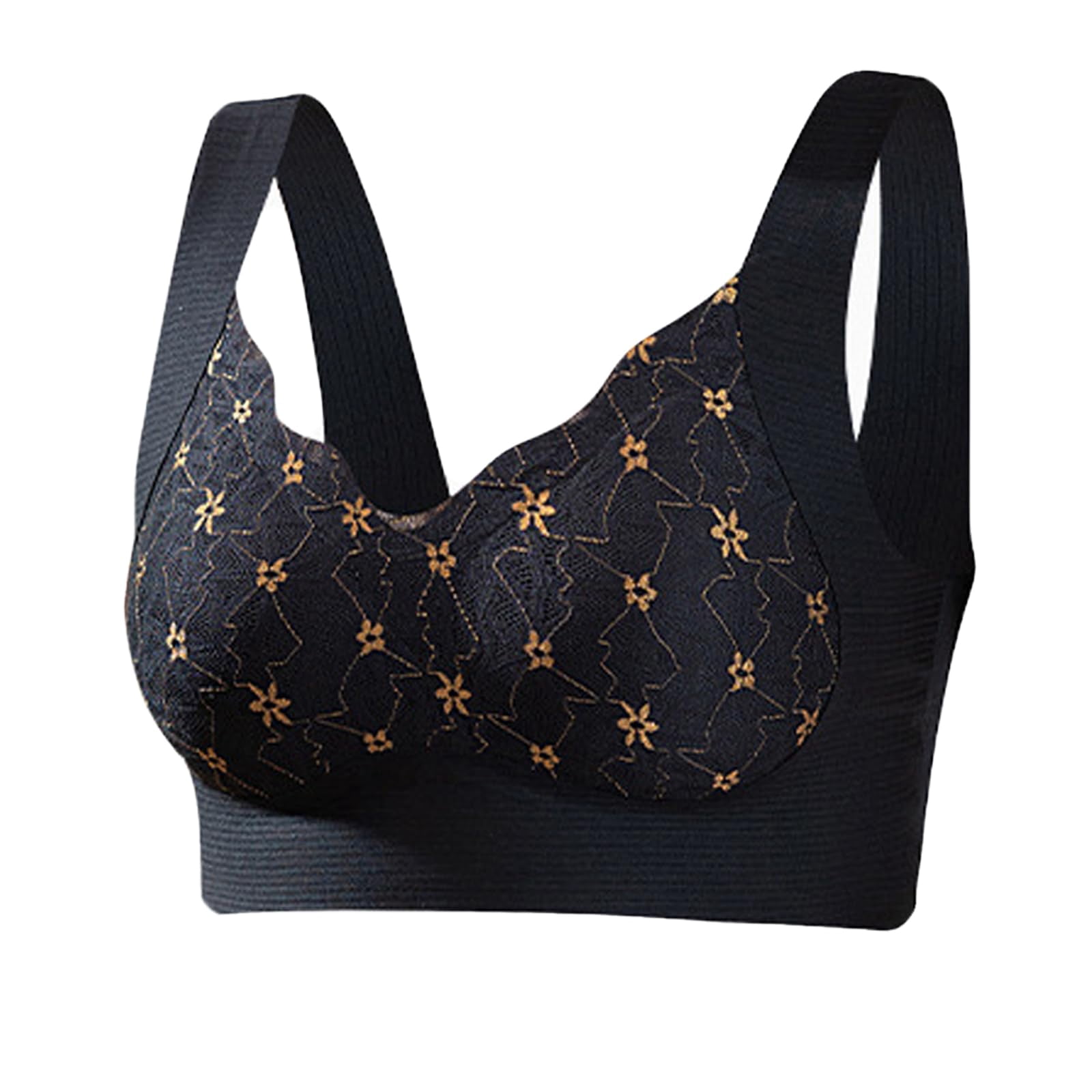 WTOBBY Women's Lace Wireless Bra with Wrap Design for Bust Support ...