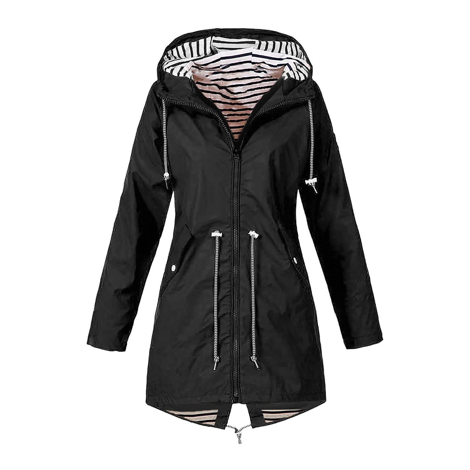 WTOBBY Women's Longline Outdoor Sun Raincoat - Waterproof Windproof ...