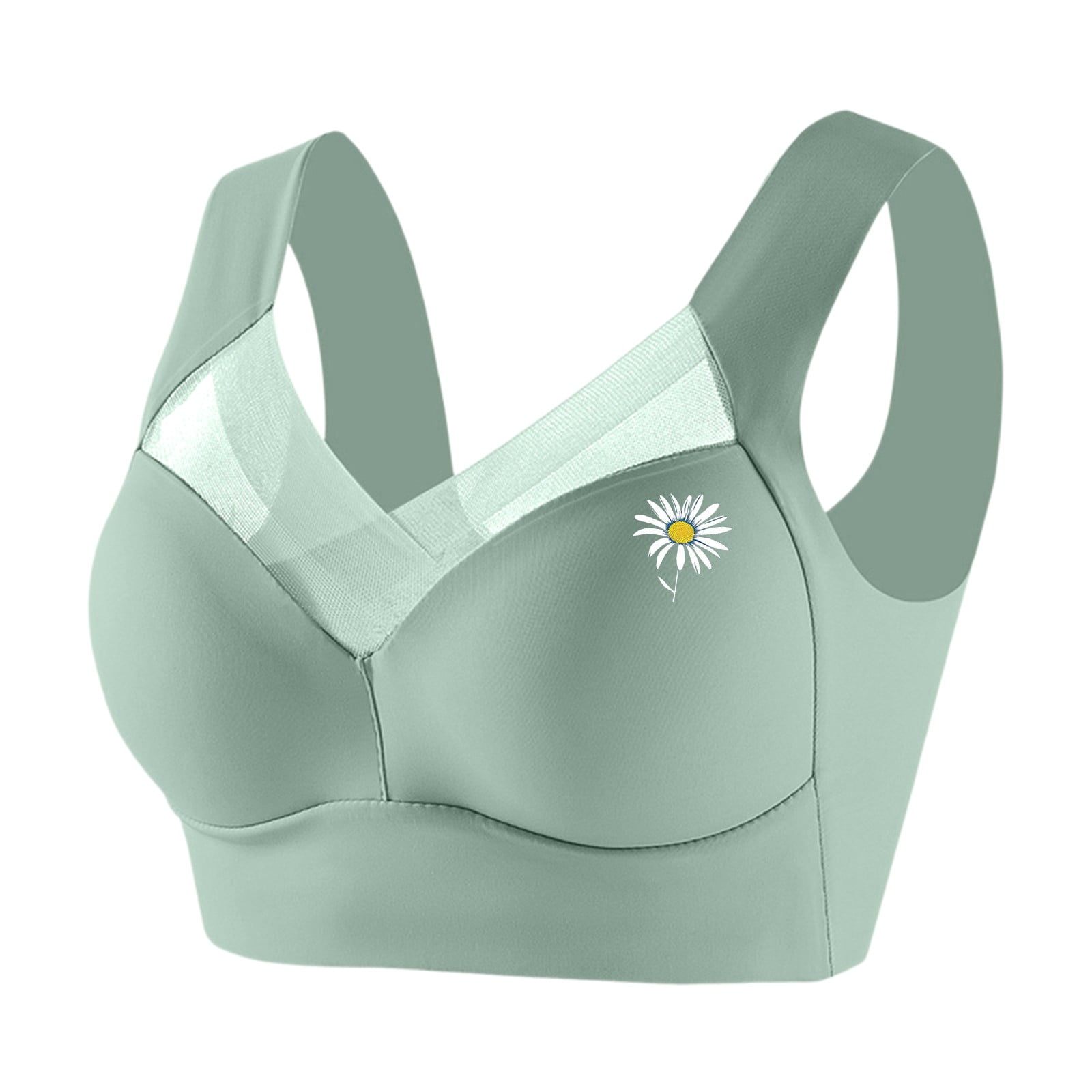 WTOBBY Women's Plus Size Wireless Vest Bra with Thin Design, Side ...