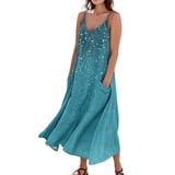 WTOBBY Women's Summer Dress Casual Loose Long Beach Vacation Dresses ...