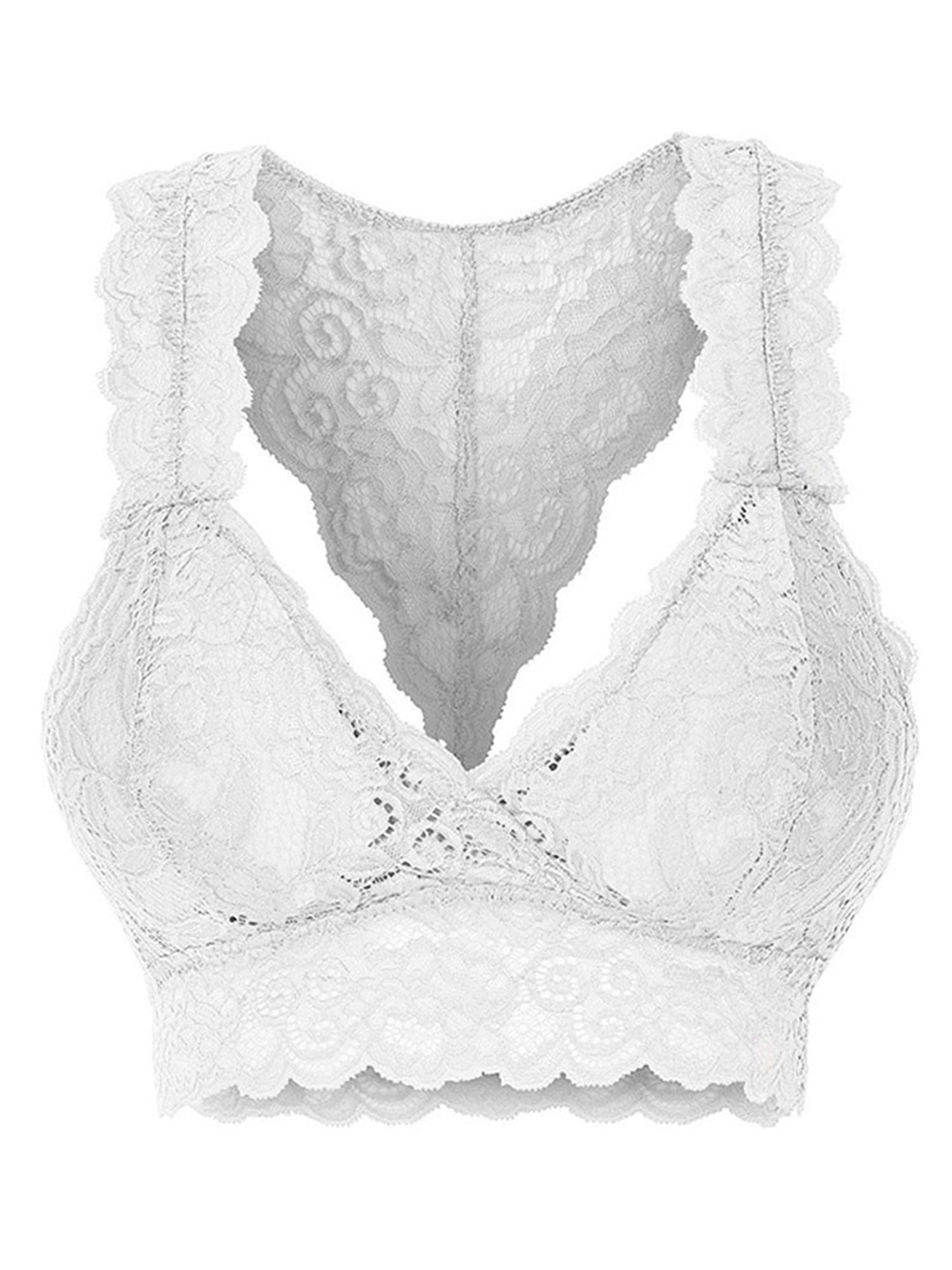 WTPretty Womens Lace Bralette Full Coverage Bra Beauty Back Wirefree ...