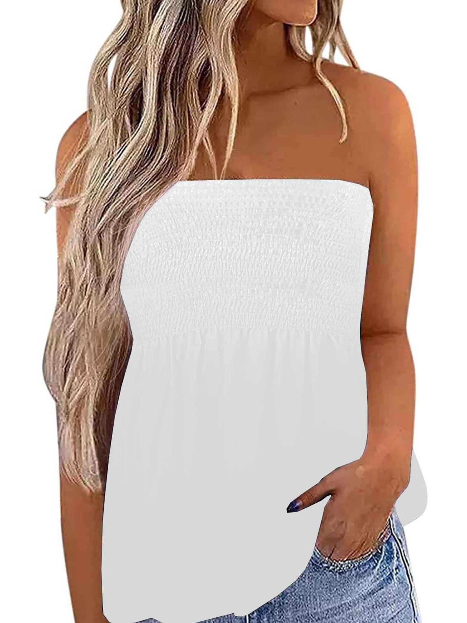 WTPretty Womens Summer Floral Tank Shirt Blouse Sleeveless Strapless ...