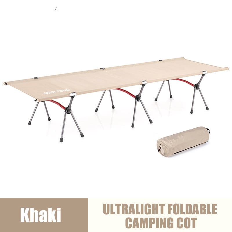 WTVIDAS Tall Folding Camping Cot, Height Adjustable Ultralight ...