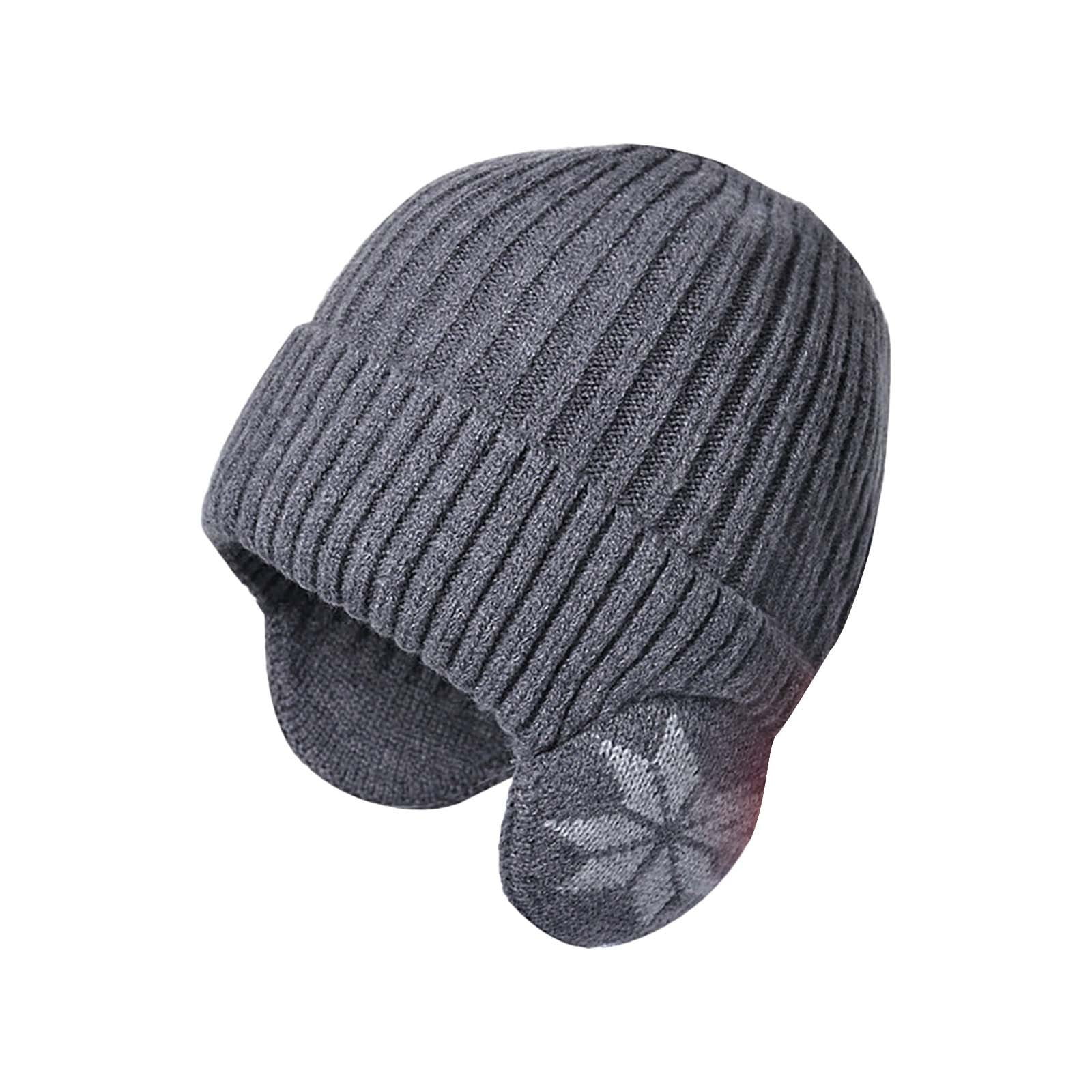 WTXUE Beanie, Hat with Ear Flaps Men and Women Outdoor Warm Hat In ...