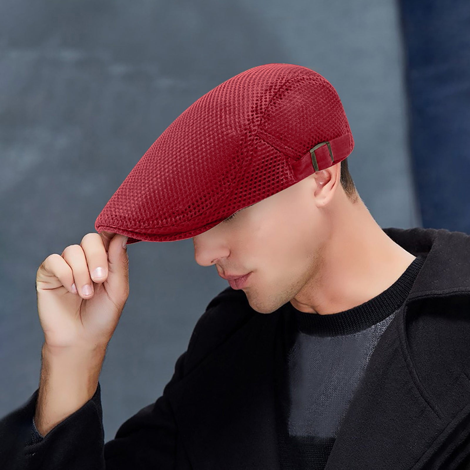 WTXUE Beret Flat Cap Men Breathable Mesh Summer Hat Newsboy Beret Cap ...