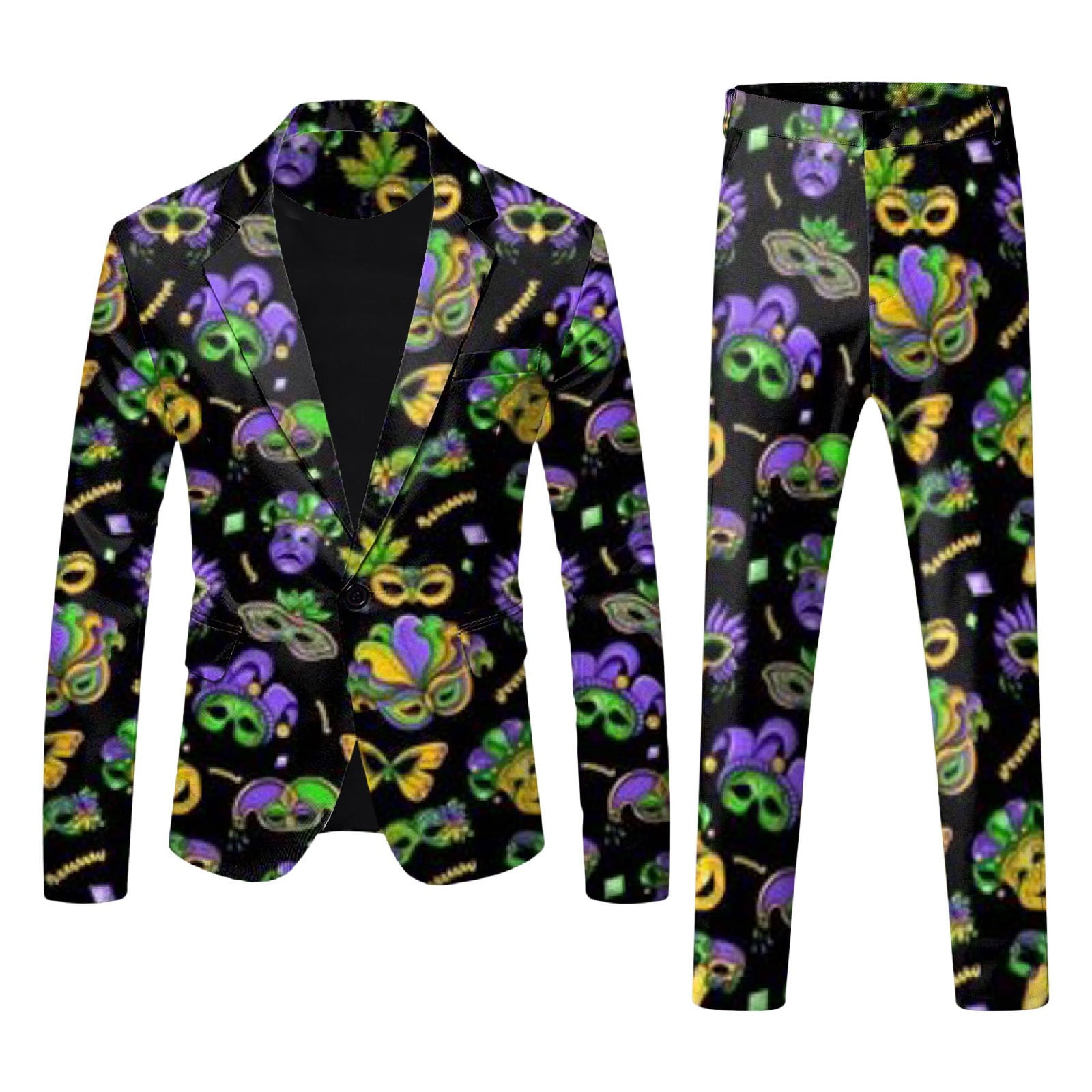 WTXUE Carnival's Day Printed Jacket Pants Party Wear Relaxed Fit Pant ...