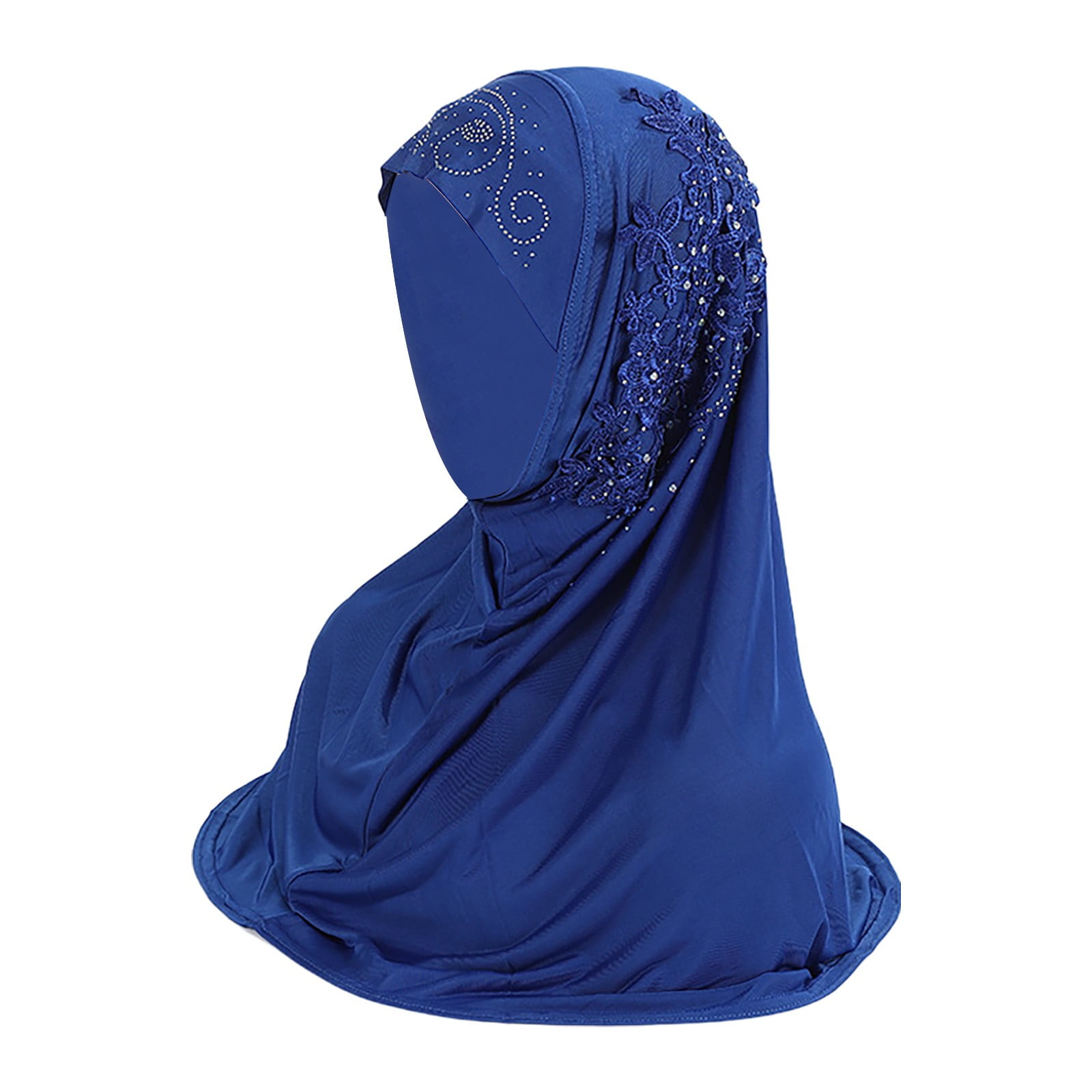 WTXUE Heardband Lace Muslim Head Wrap Plain Color Muslim Hijab Cap ...