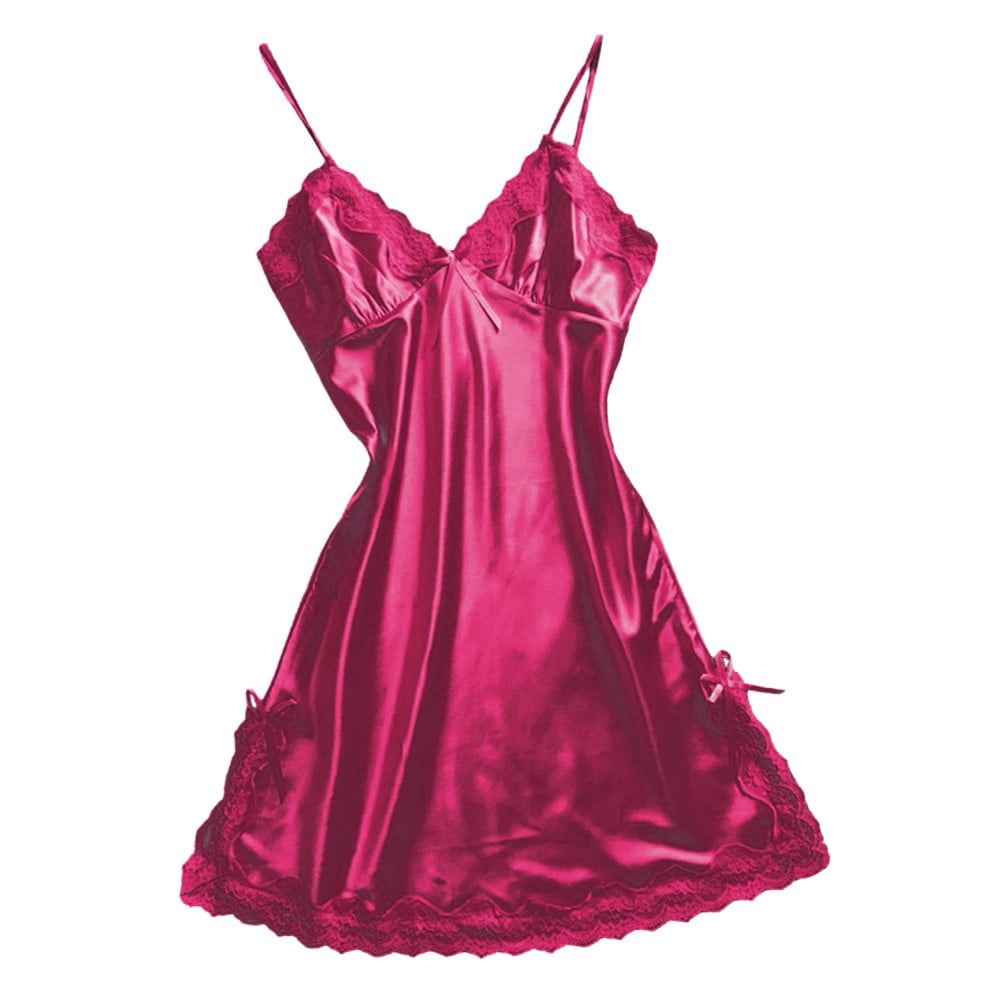 WTXUE Intimates | Nightshirts & Gowns Women Satin Bowknot Lace Lingerie ...