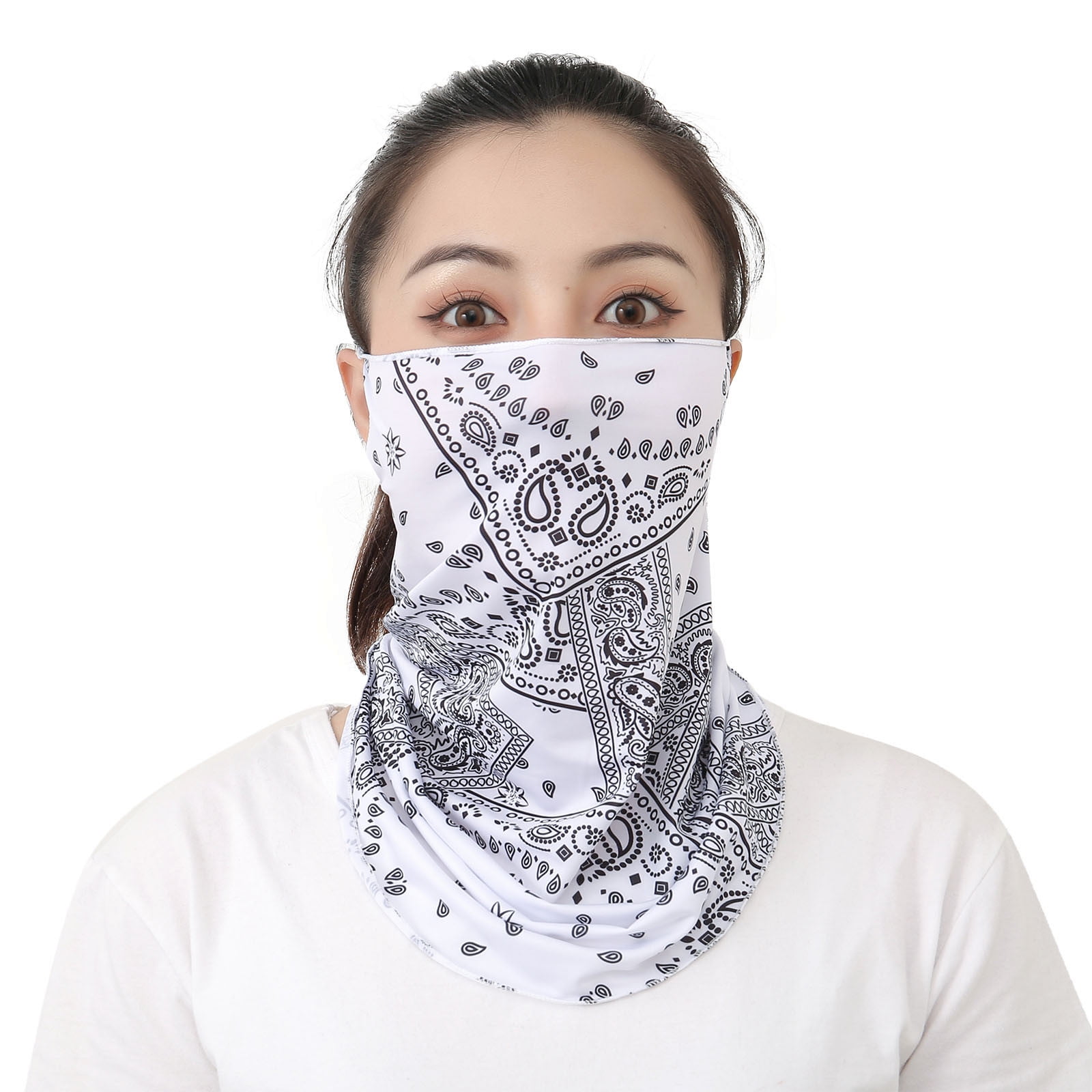 WTXUE Scarf Mask Bandana with Ear Loops Sun Outdoors Face Mask Classic ...
