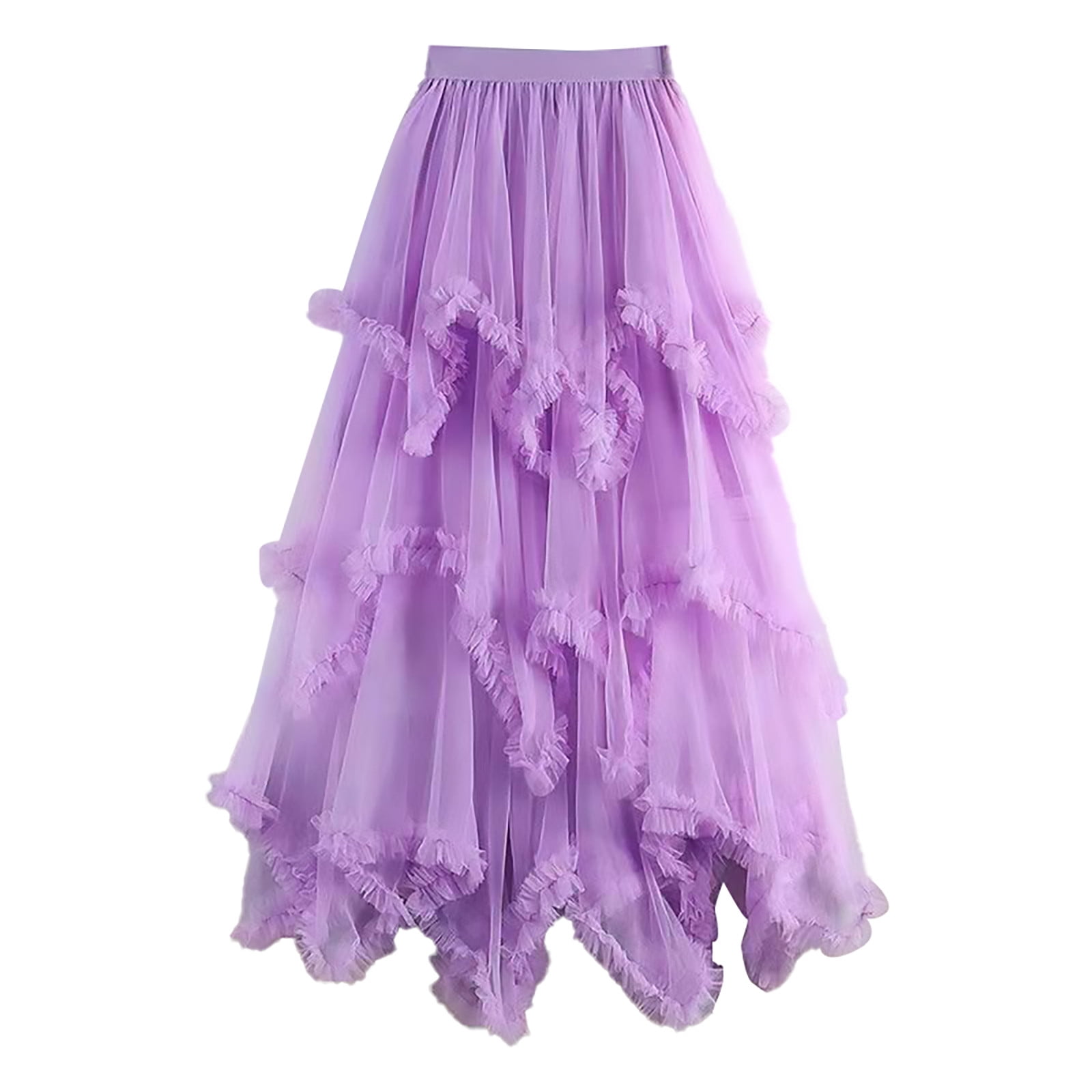 WTXUE Skirts for Women, Women's Tulle Skirt Ruffle Multilayer Mesh A ...