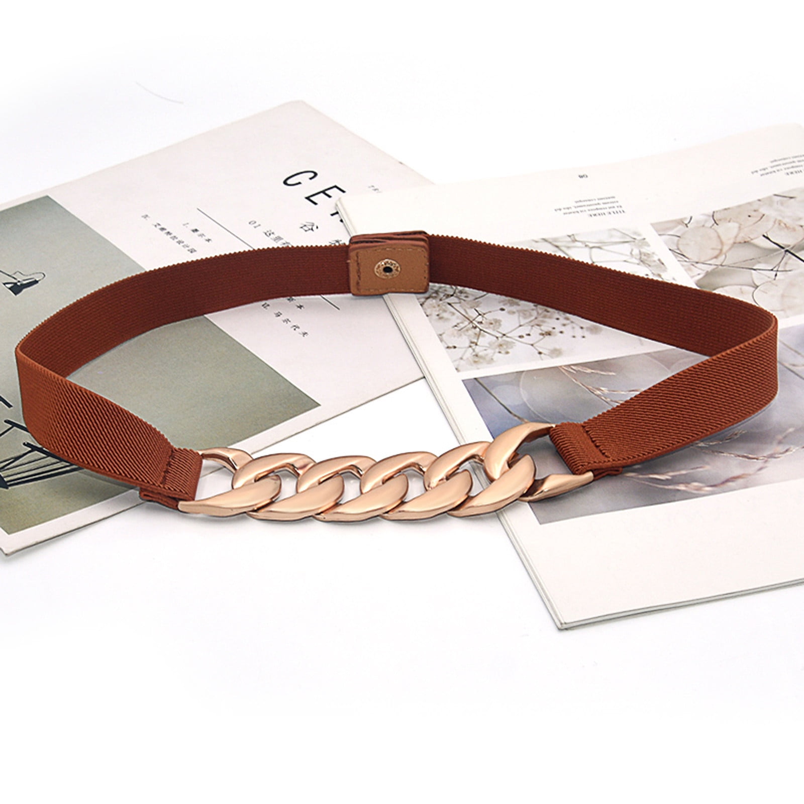 WTXUE Stretch Belt, Buckle Stretch Wide Lady Wide Belt Dress Fashion ...