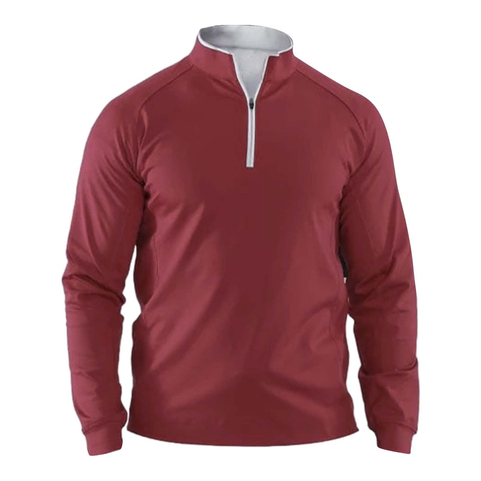 WTXUE Sweatshirts & Hoodies Long Sleeve, Zip Mock Neck Shirts for Men ...