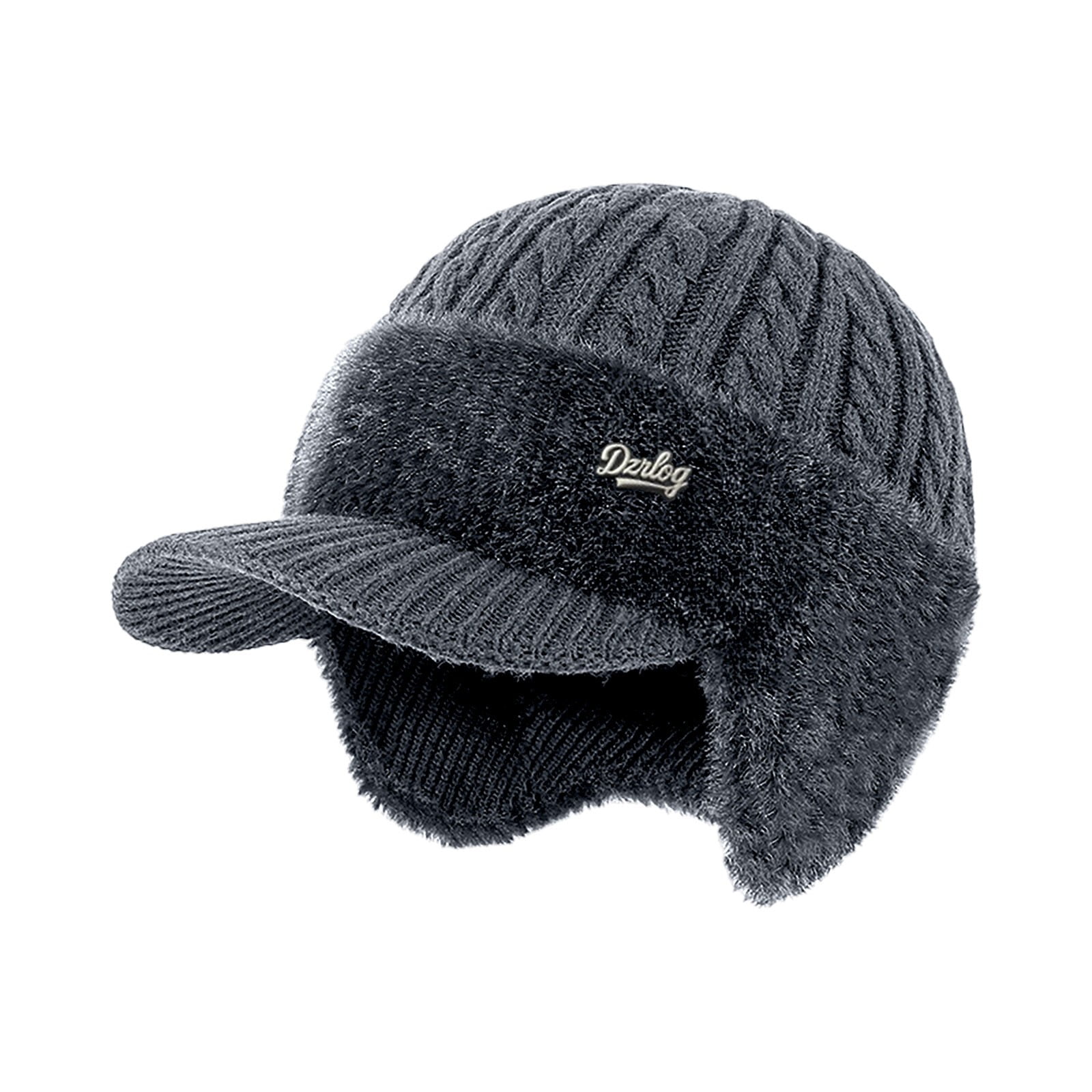 WTXUE Winter Knit Hat with Ear Flaps Men Lined Trendy Baseball Beanie ...