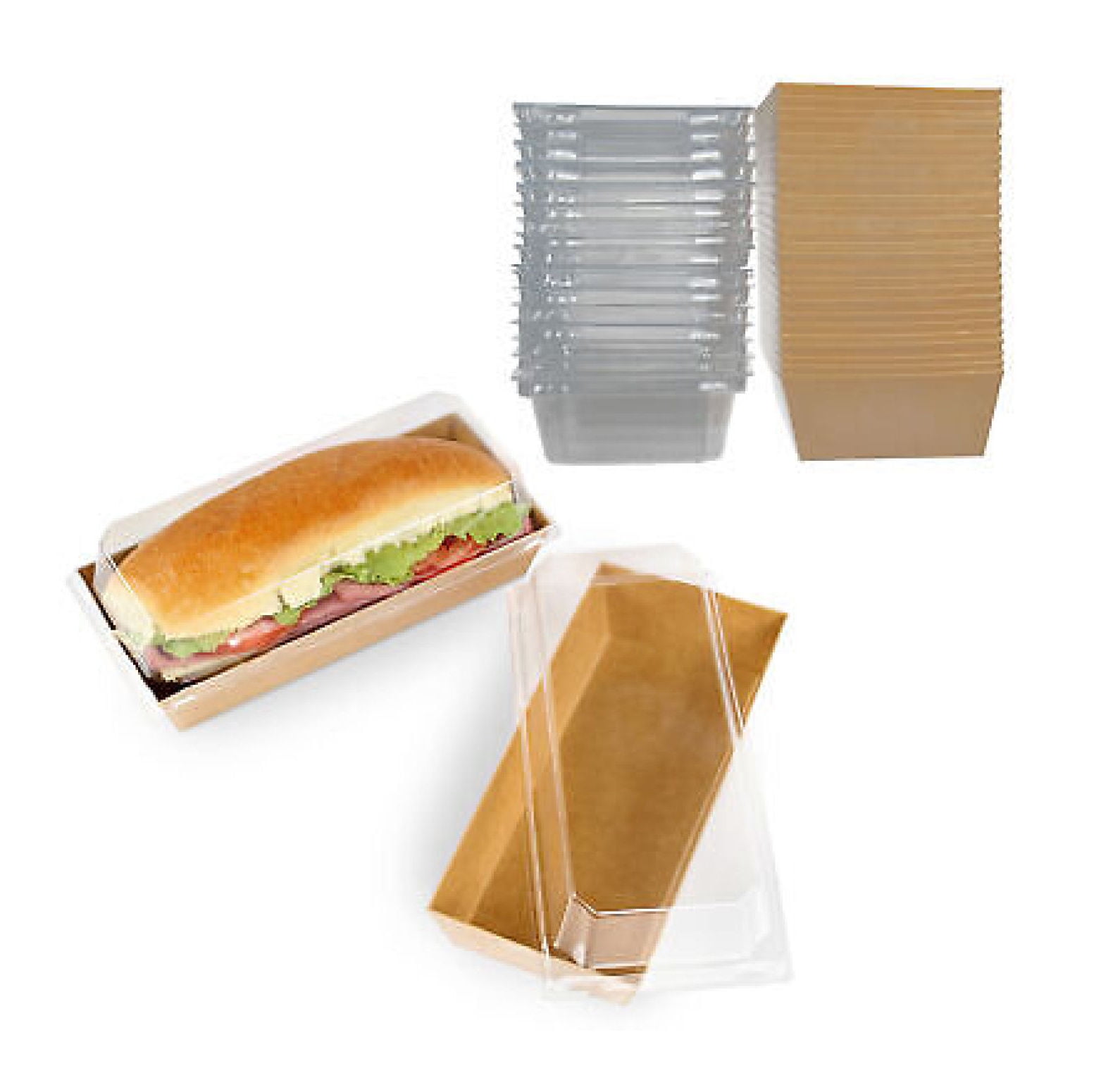WTYCB Sandwich Paper Craft Box - 30pk 7.5in Disposable Food Containers ...