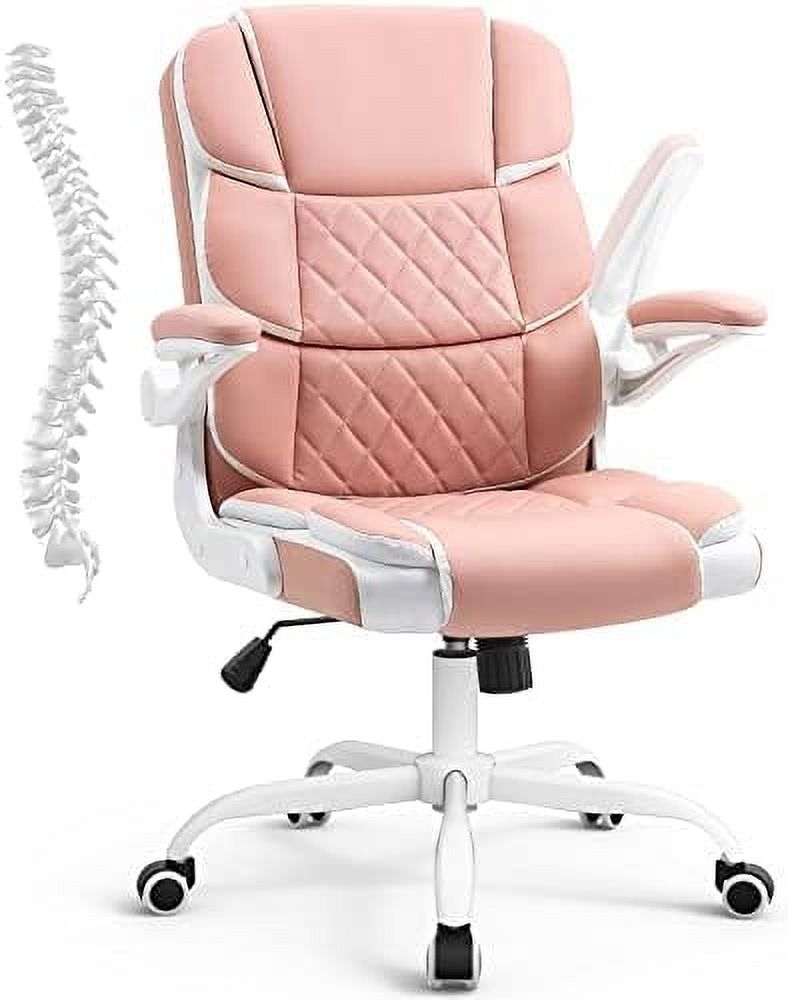 WTYNKAE Blue Office Chair Leather Ergonomic Executive Computer Desk ...