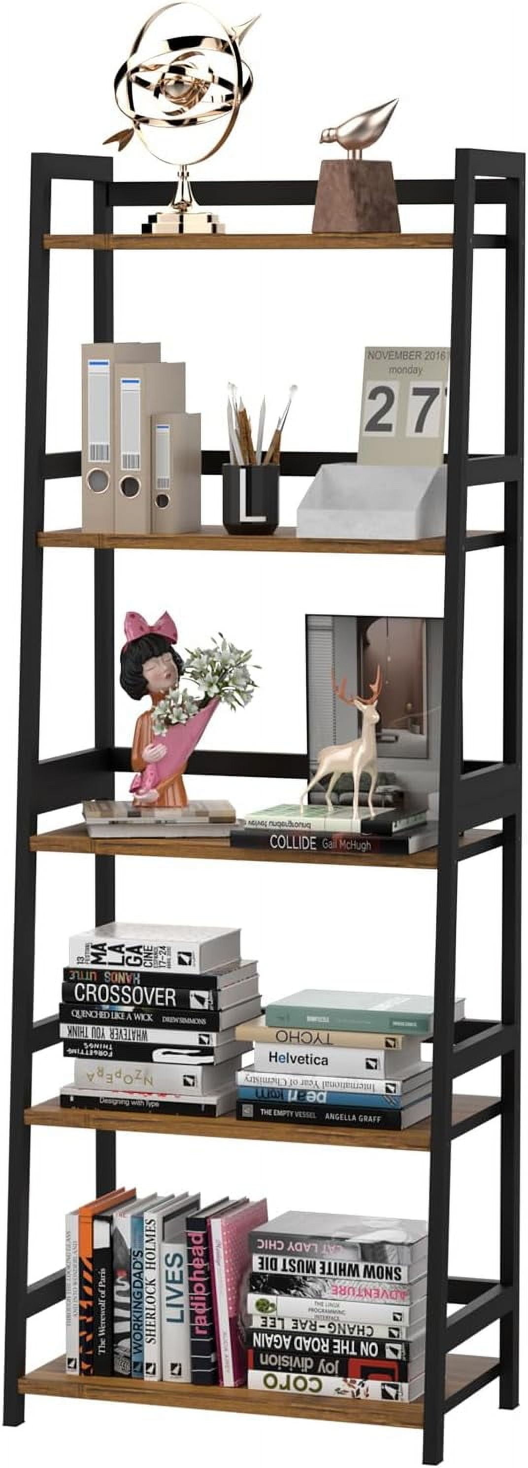 WTZ Book Shelf, 5 Tier Bookcase, Display Storage Shelves, Tall ...