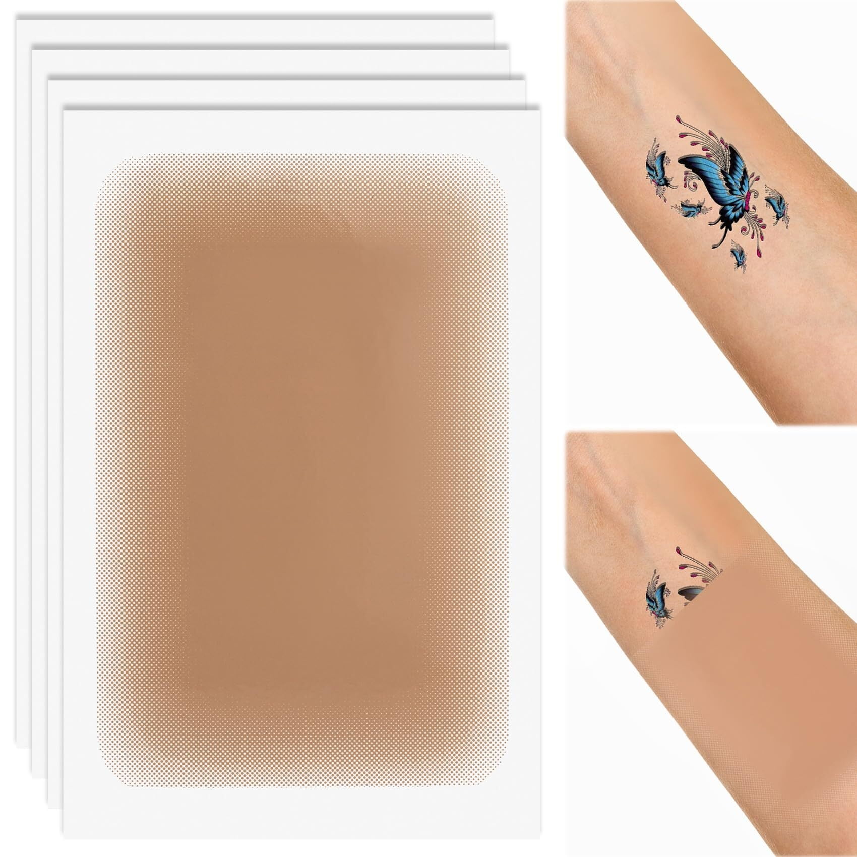 WTef 4 Pcs Tattoo Cover Up Tape, Waterproof Scar Patch, Invisible Skin ...