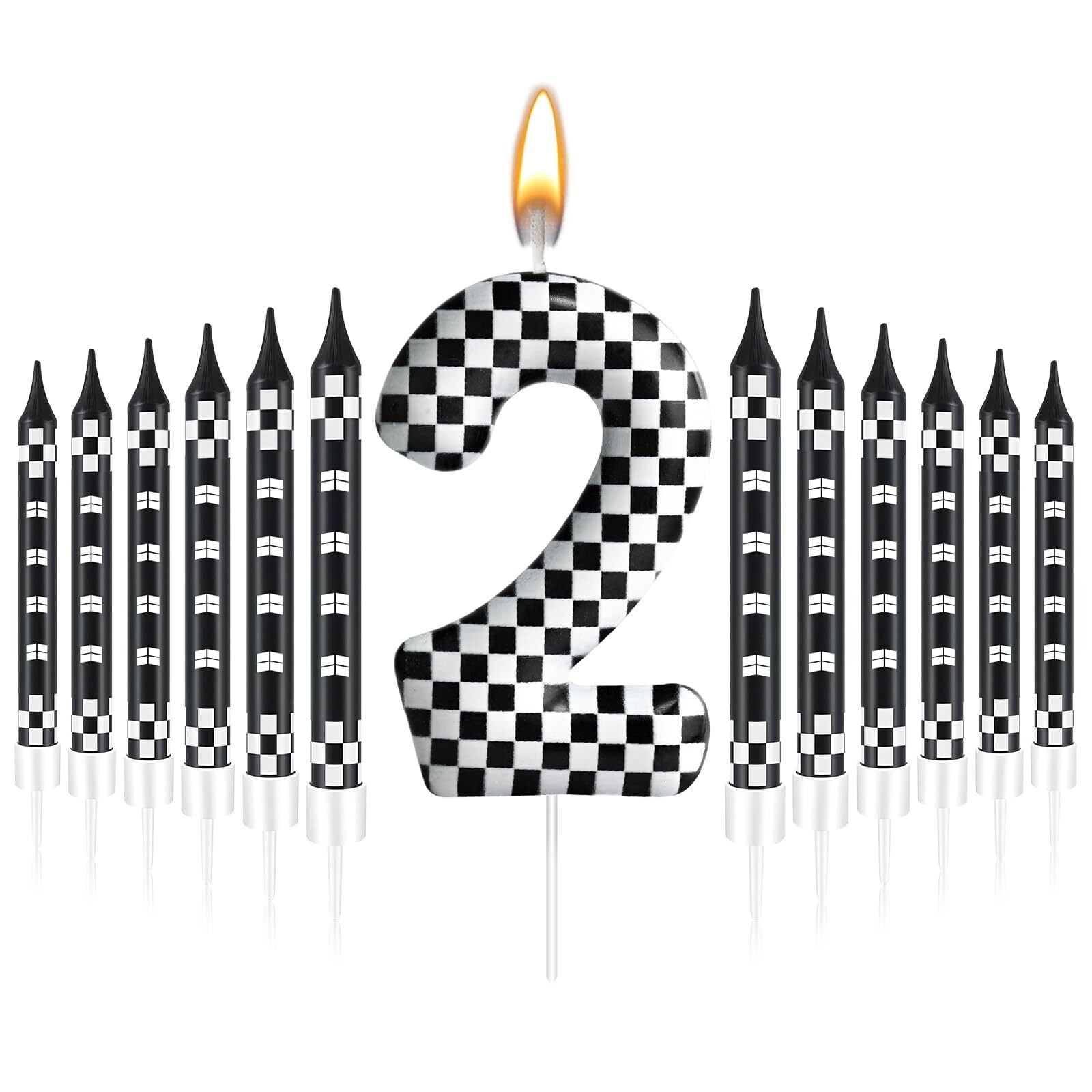 WTef Birthday Candles Set - Red & Black Polka Dot Decorative Candles ...