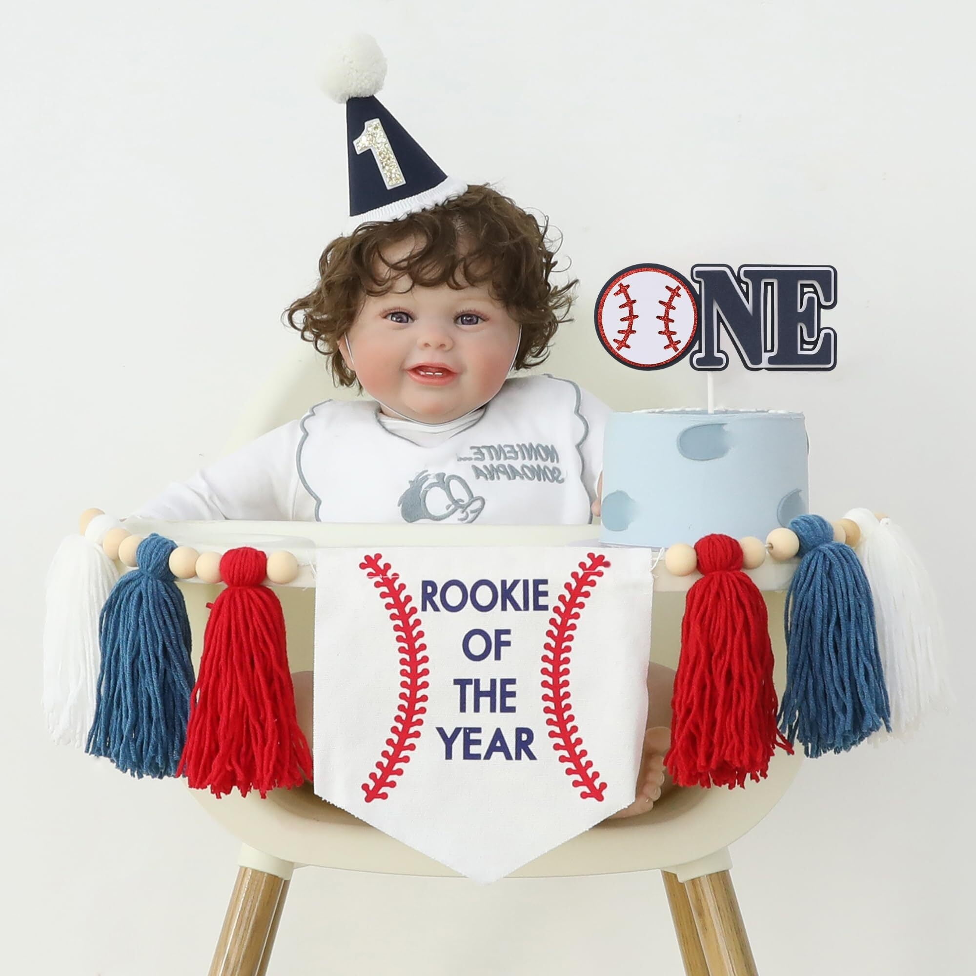 WTef Birthday Party Decorations Blue High Chair Banner Birthday Crown ...