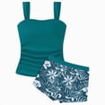 WUANDIXFA 2 Piece Tankini Summer Cute Tropical Print Racerback Tankini ...