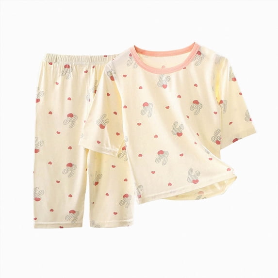 WUANDIXFA Baby Pjs 1-10 Years Kids Breathable Short Sleeved Home ...