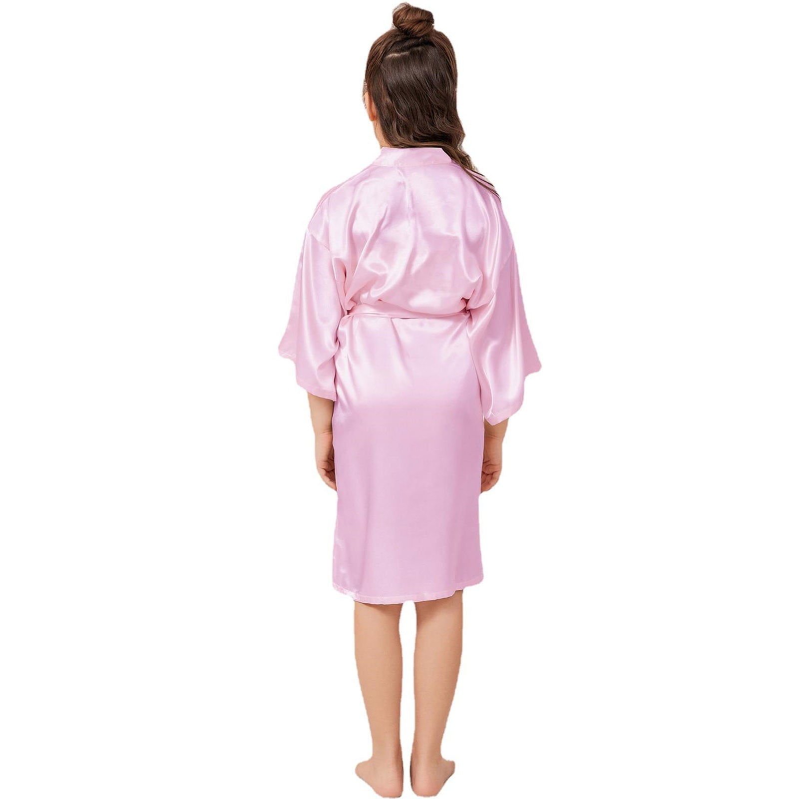 WUANDIXFA Flower Girl Robe for Wedding Day Kids Girls Satin Robe for ...
